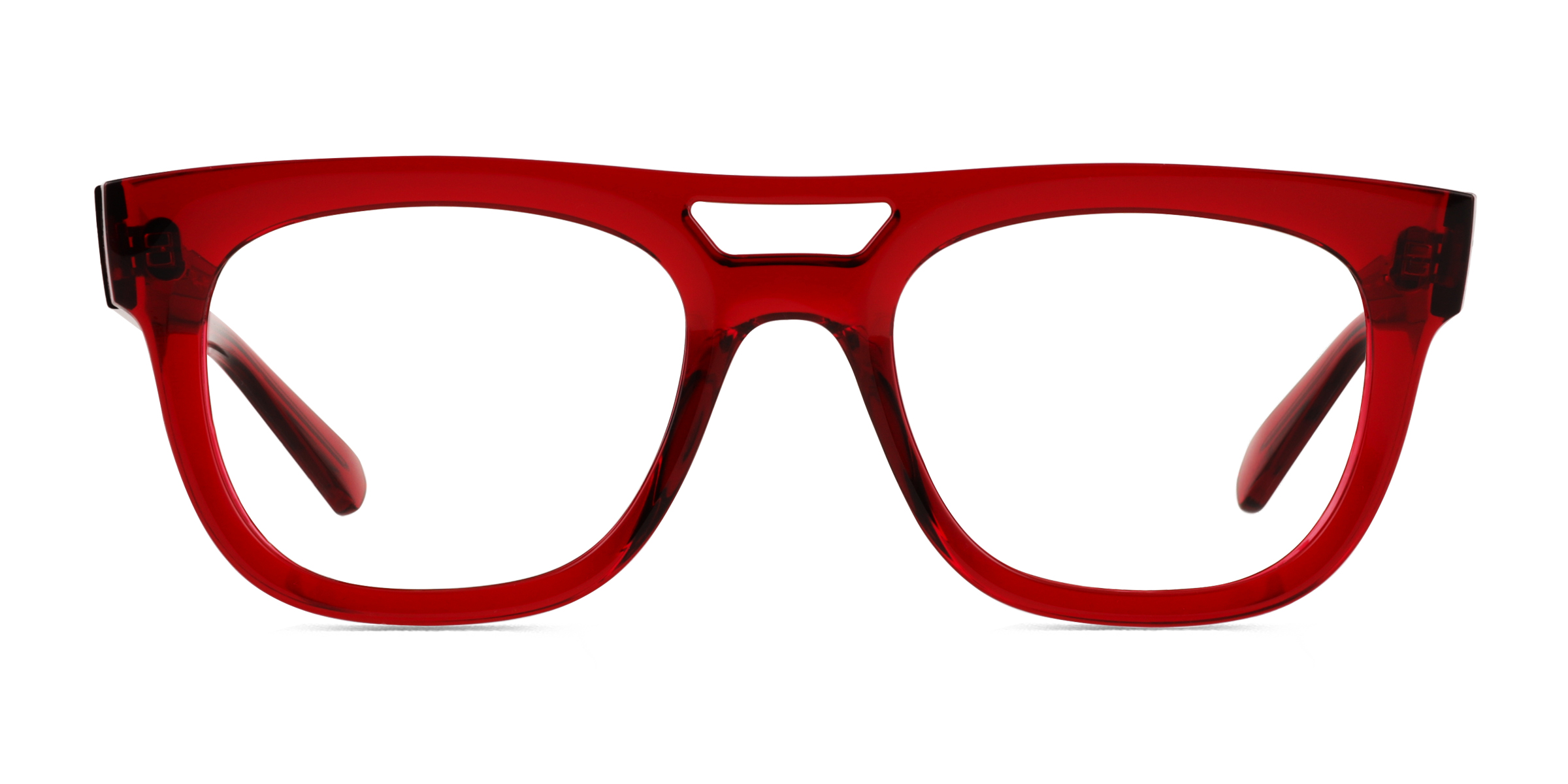 Ray-Ban RB7226 Phil - Aviator Transparent Red Frame Eyeglasses ...