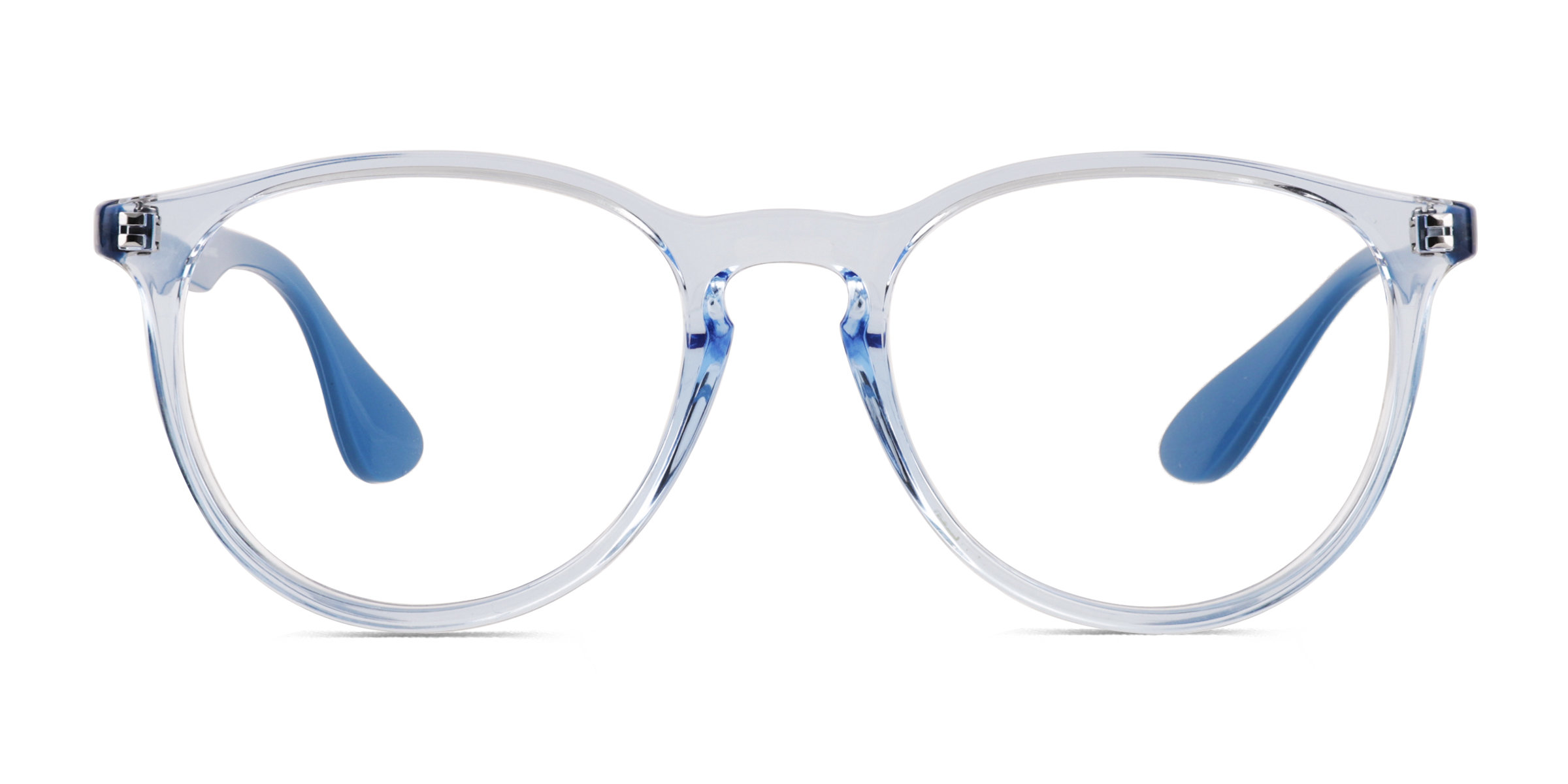 Ray-Ban RB7046 - Round Transparent Light Blue Frame Eyeglasses ...