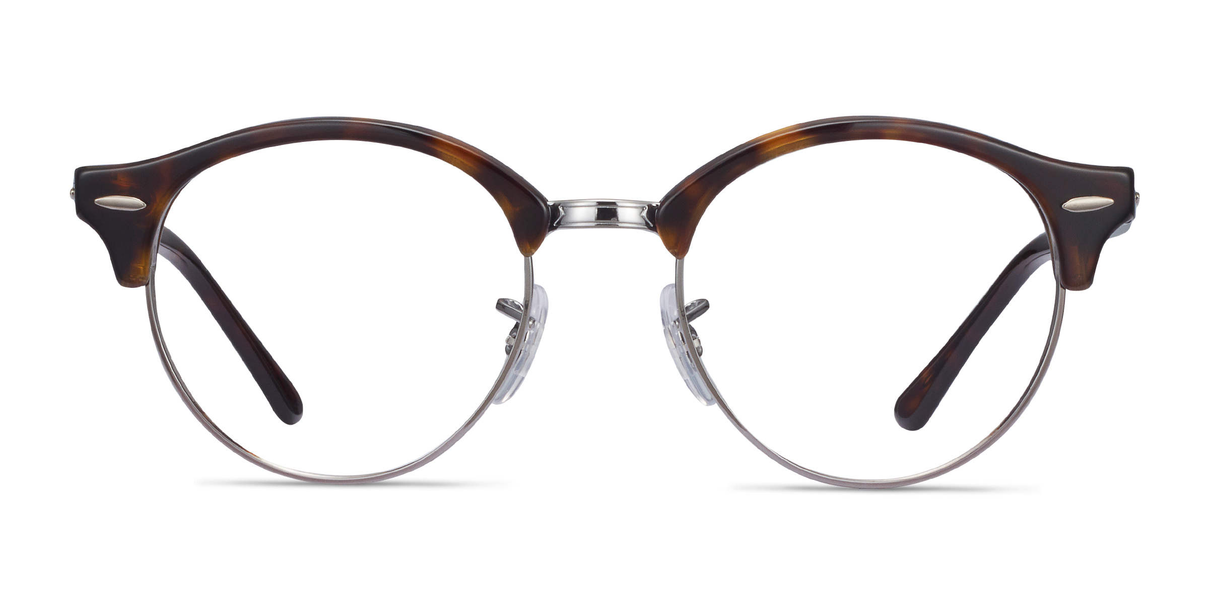 Ray-Ban RB4246V Clubround - Browline Tortoise Frame Glasses For Women ...