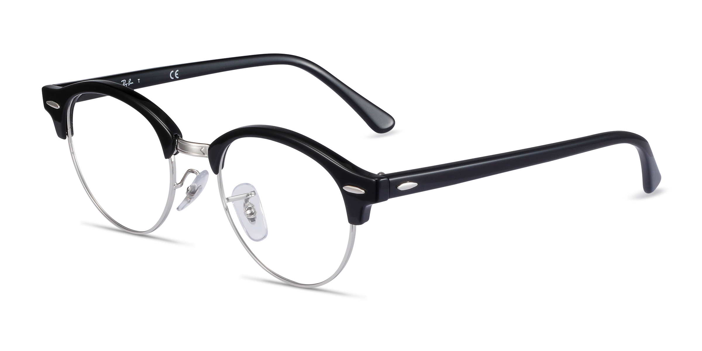 Ray-Ban RB4246V Clubround - Browline Black Frame Glasses For Women ...