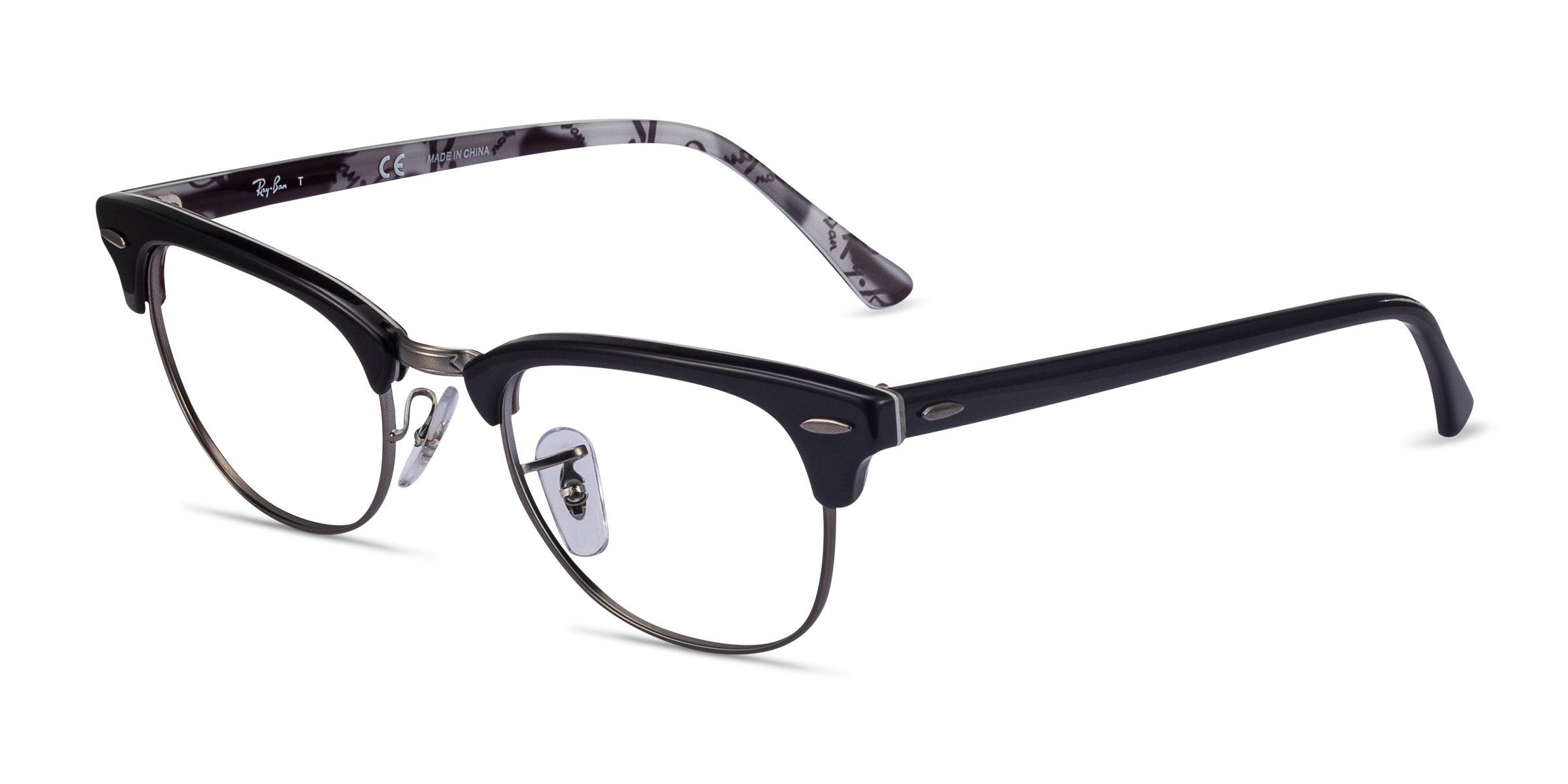 Ray-Ban RB5154 Clubmaster - Browline Black Multicolor Frame Eyeglasses ...