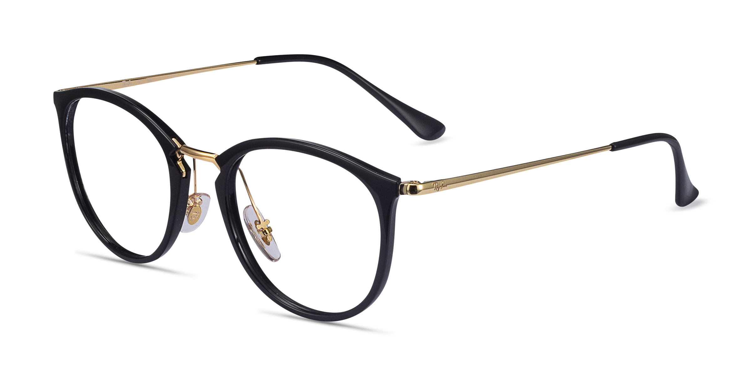 Ray-Ban RB7140 - Round Black Gold Frame Glasses For Women | Eyebuydirect