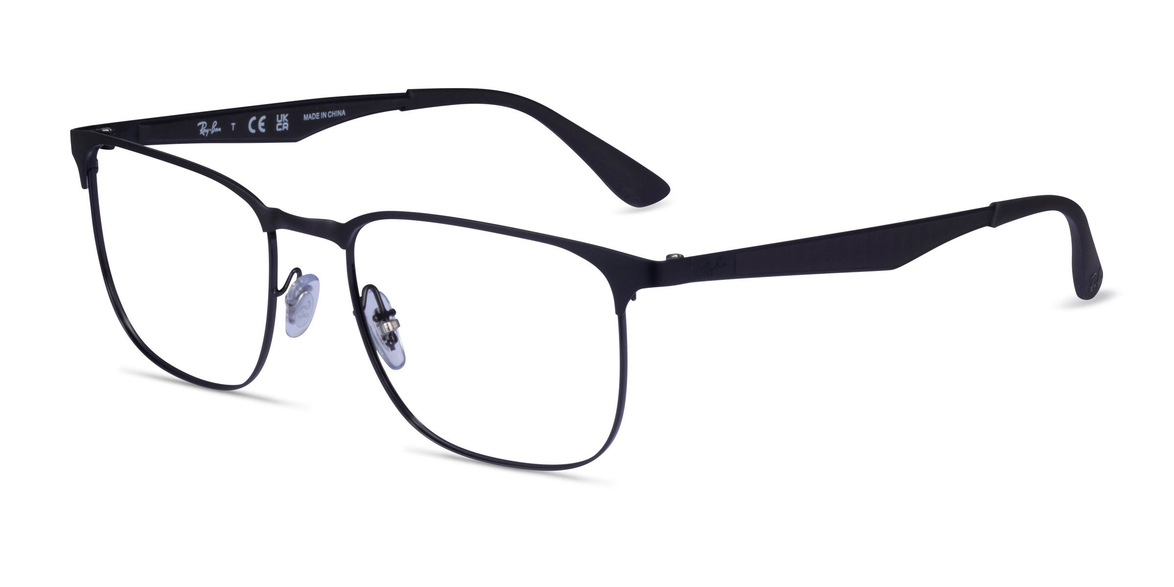 Ray-Ban RB6363 - Square Matte Black Frame Eyeglasses | Eyebuydirect