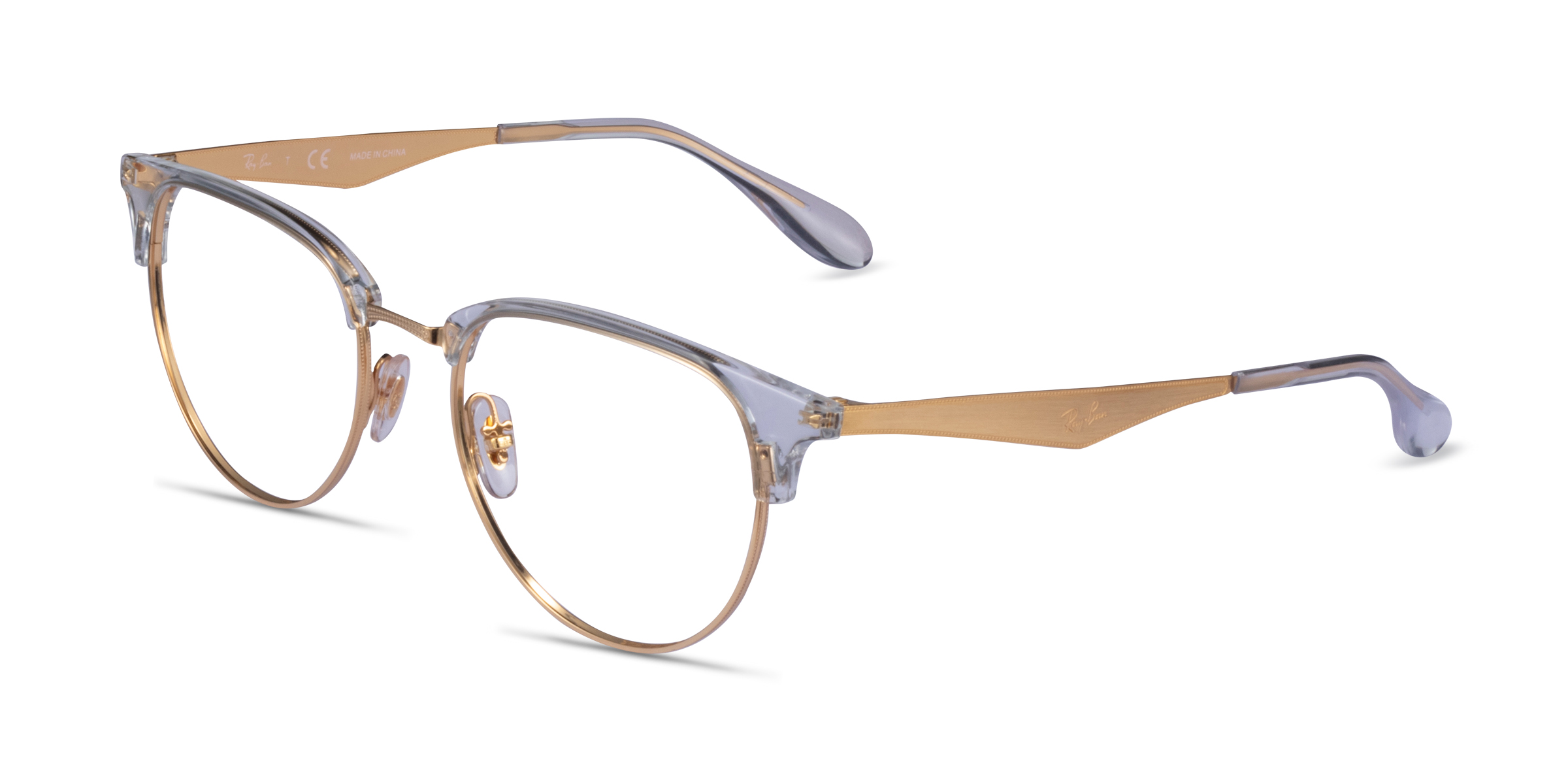 Ray-Ban RB6396 - Browline Clear Gold Frame Eyeglasses | Eyebuydirect