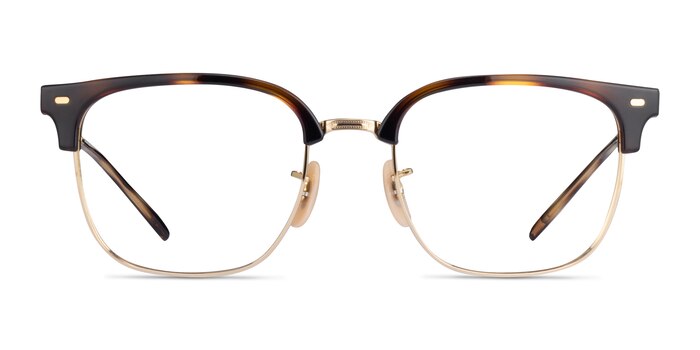 Ray-Ban RB7216 New Clubmaster - Browline Tortoise Gold Frame Eyeglasses ...