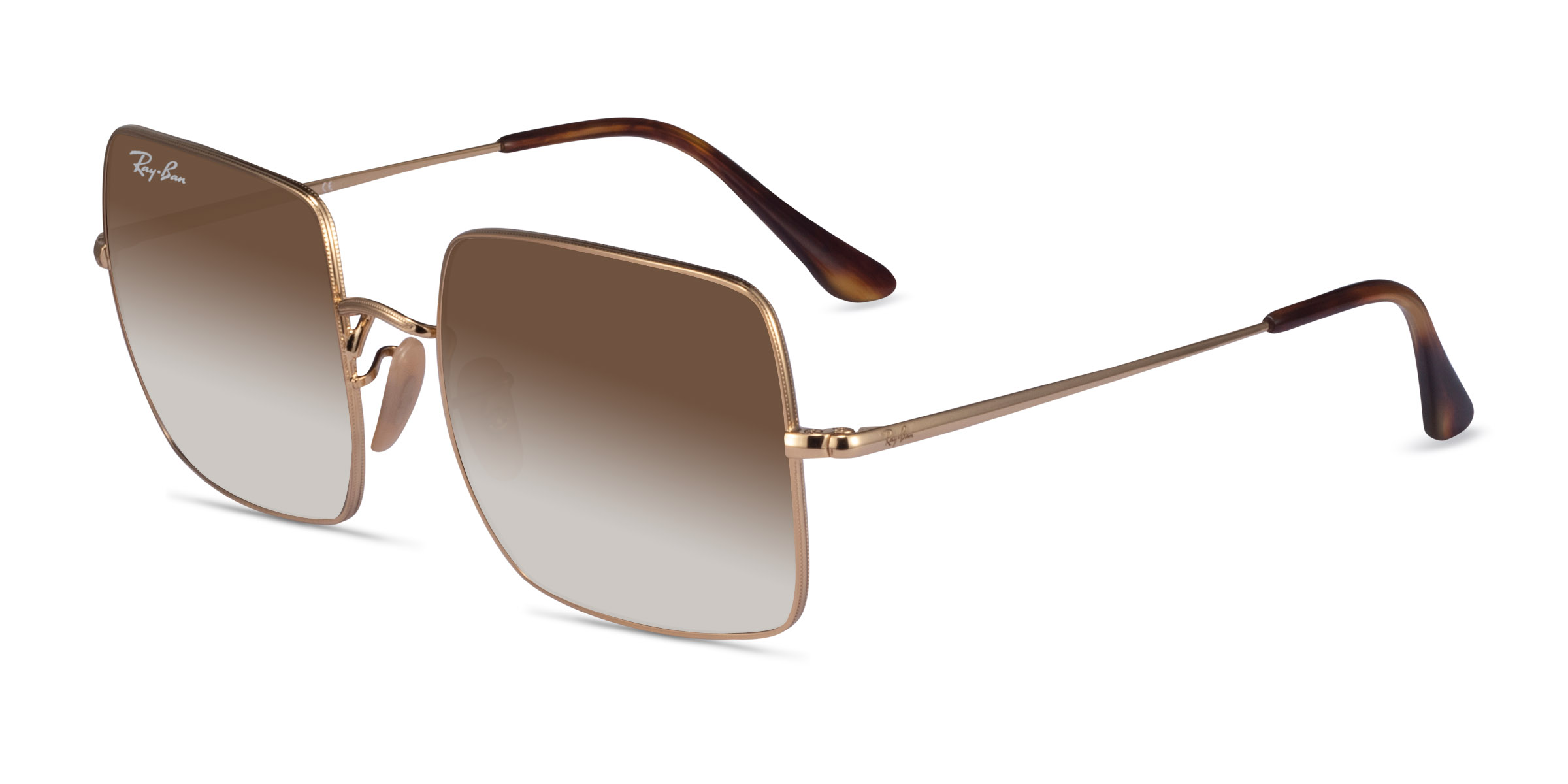 Ray-Ban RB1971 Square - Square Gold Frame Sunglasses For Women ...