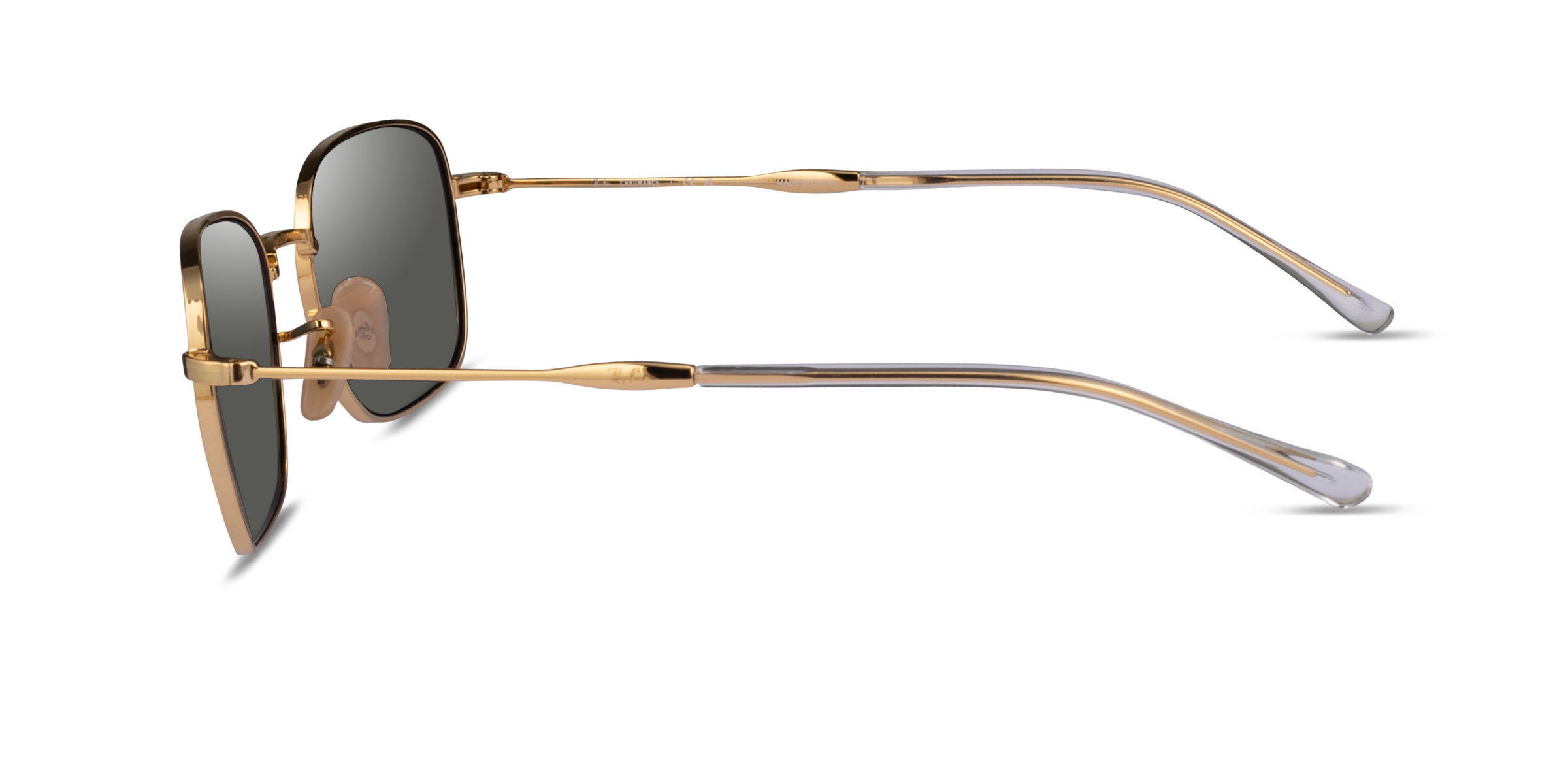 Ray-Ban RB3706 - Rectangle Gold Frame Prescription Sunglasses ...