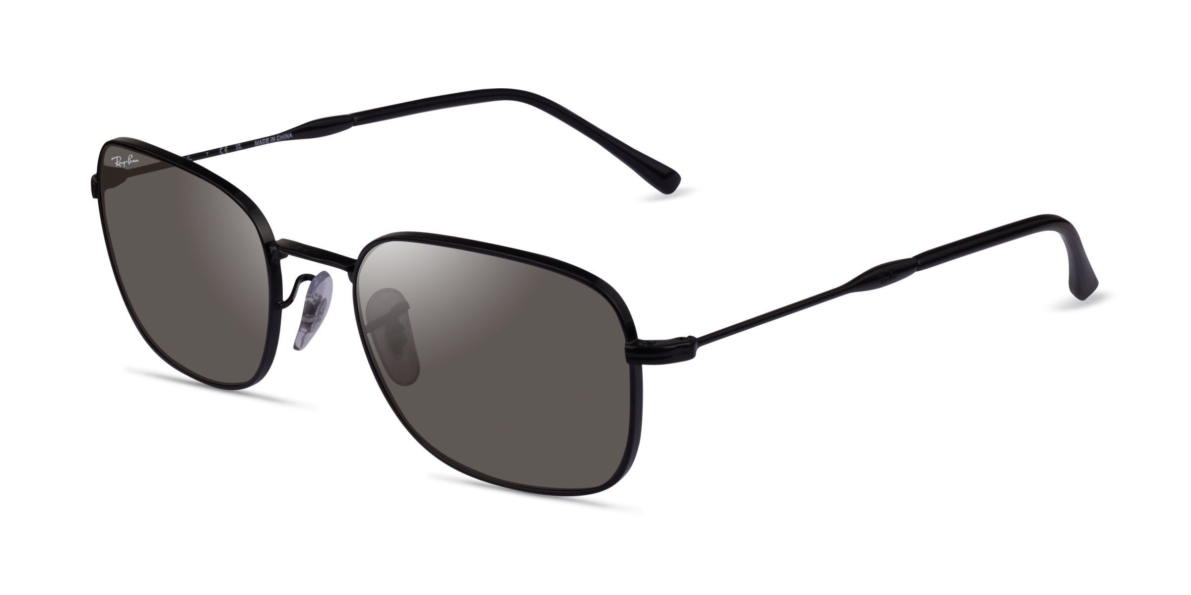 Ray-Ban RB3706 - Rectangle Black Frame Prescription Sunglasses ...