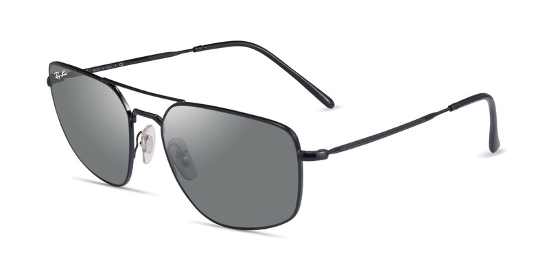 Ray-Ban RB3666 - Aviator Black Frame Prescription Sunglasses ...