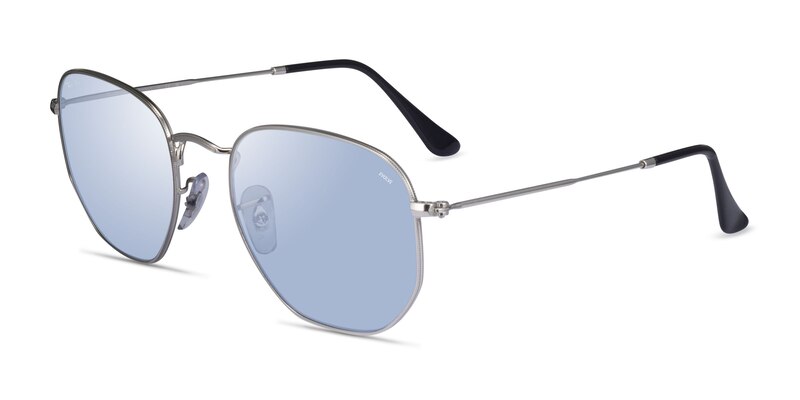 Ray-Ban RB3548 - Geometric Shiny Silver Frame Prescription Sunglasses ...