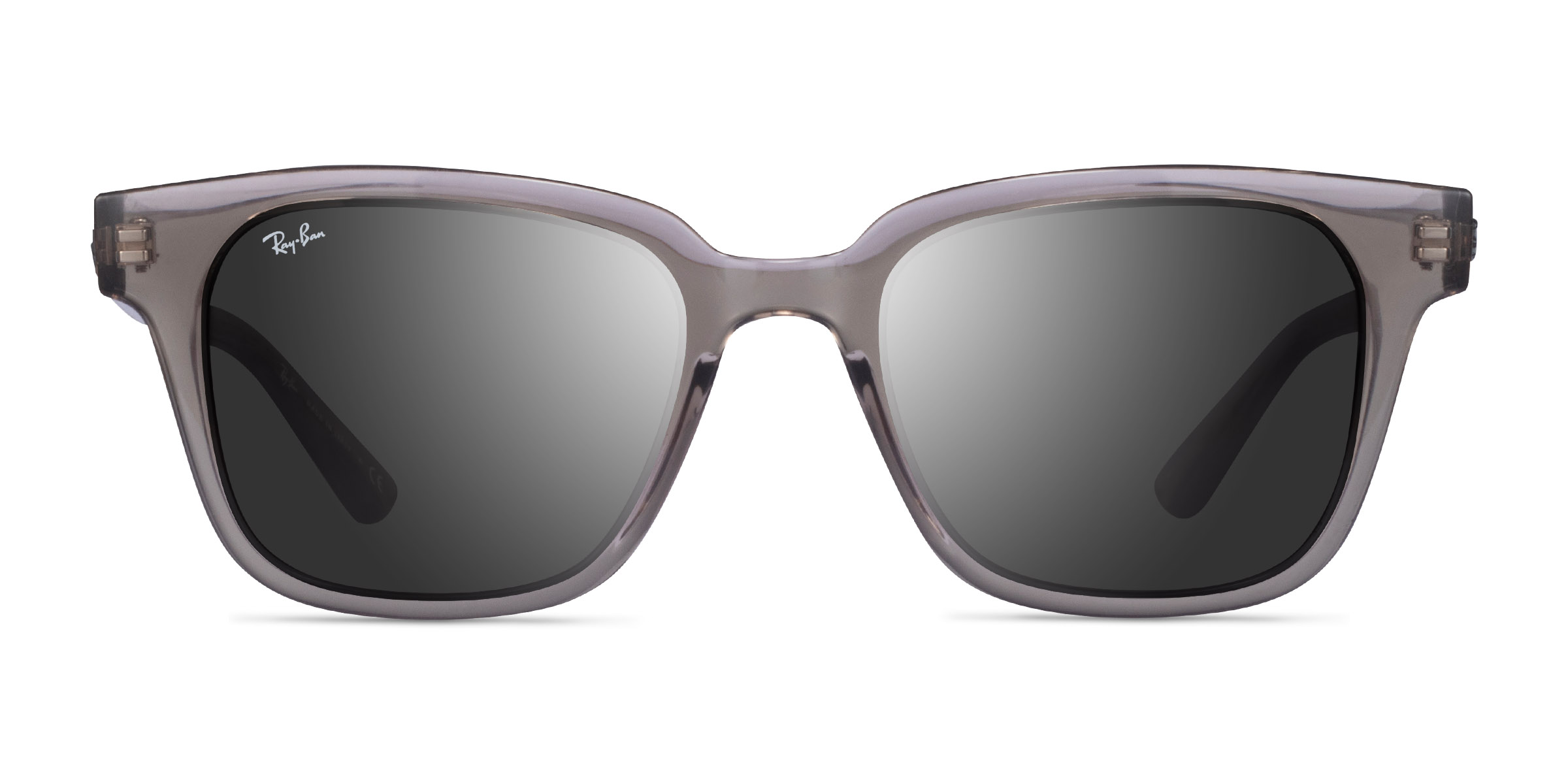 Ray-Ban RB4323 - Square Transparent Gray Frame Prescription Sunglasses ...