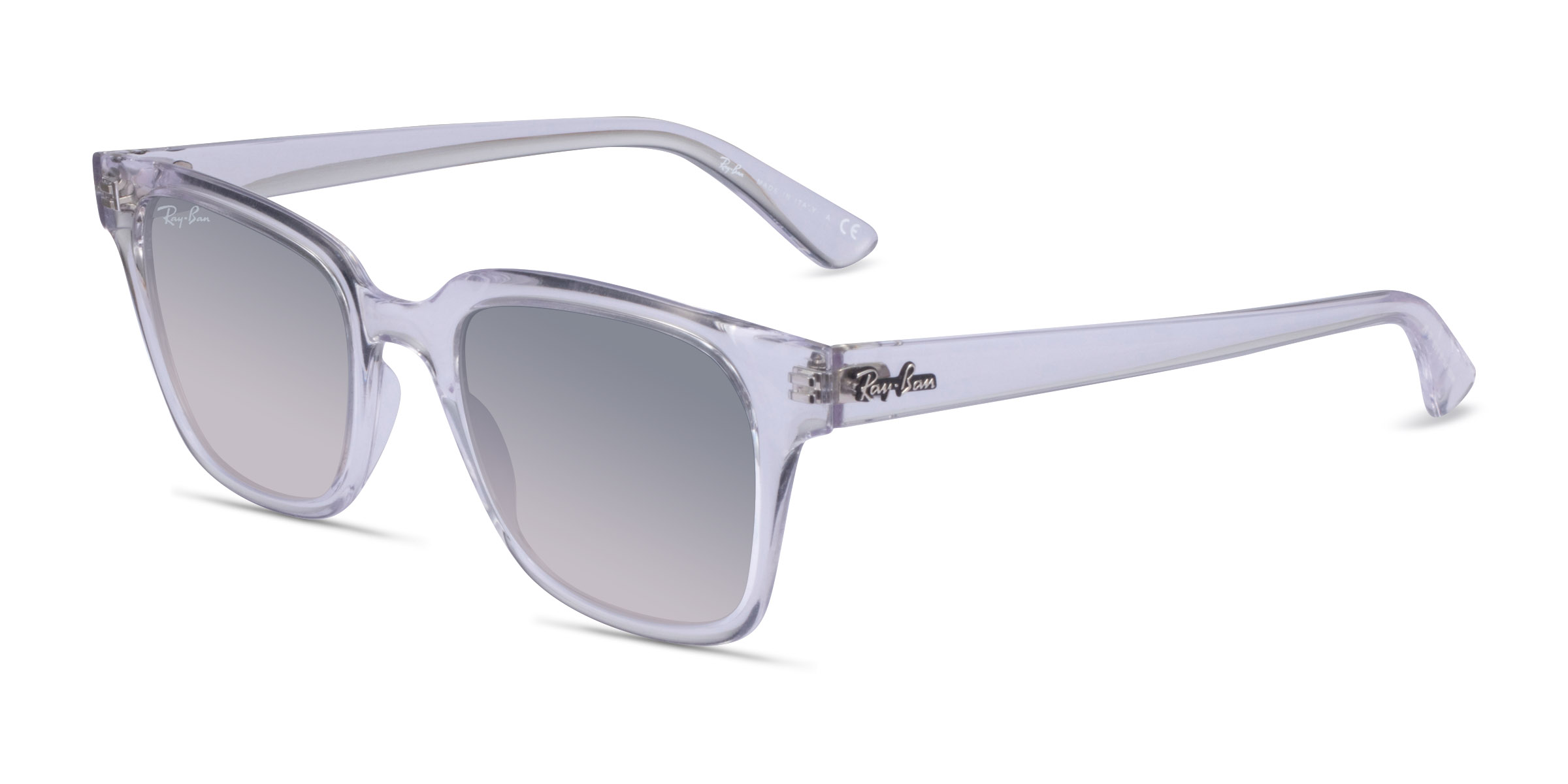 Ray-Ban RB4323 - Square Transparent Frame Prescription Sunglasses ...