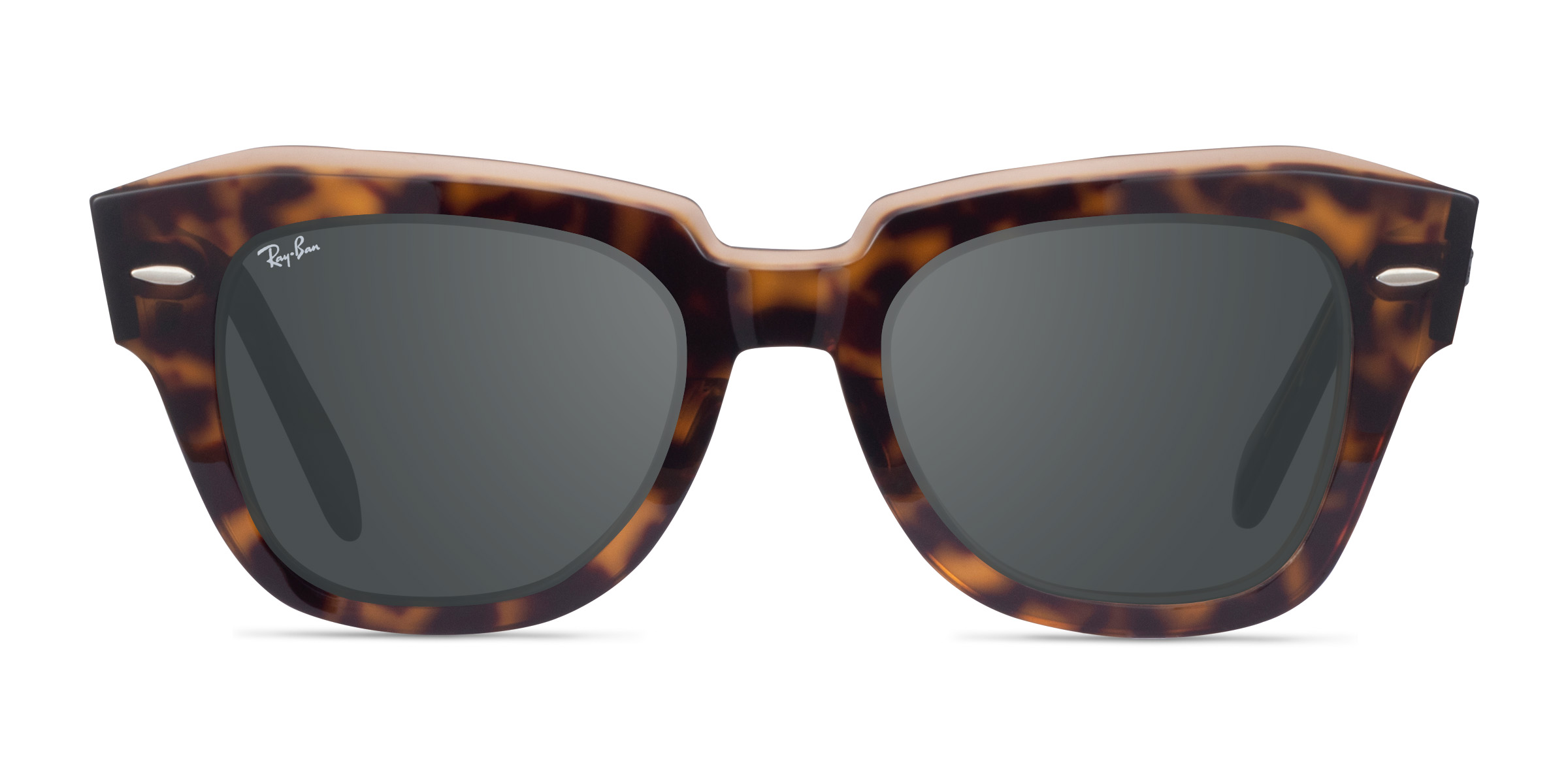 Ray-Ban State Street - Square Havana On Transparent Brown Frame ...