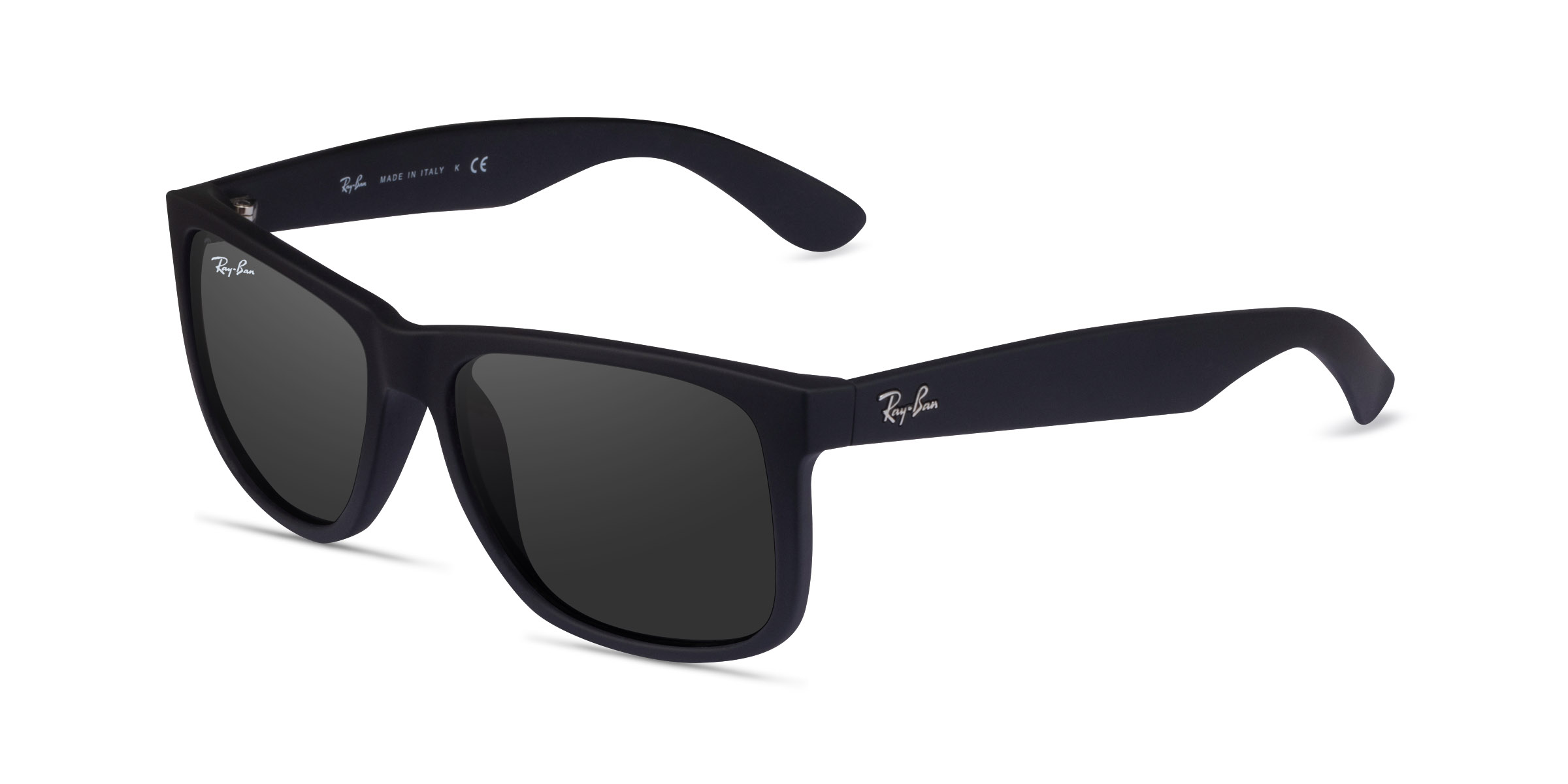 Ray-Ban Justin - Square Matte Black Frame Sunglasses For Men | Eyebuydirect