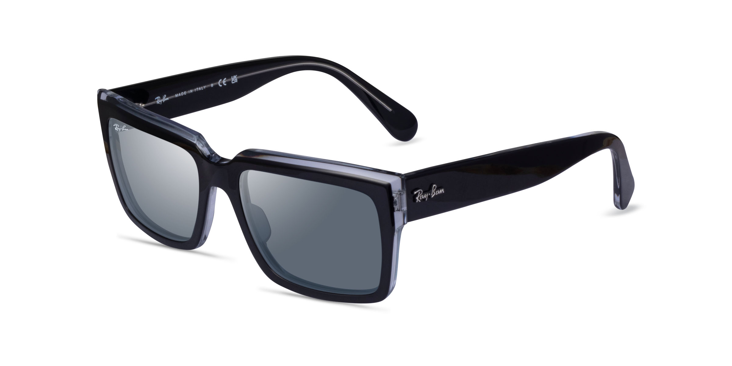 RAY-BAN RB2191 - Rectangle Black Clear Frame Prescription Sunglasses ...
