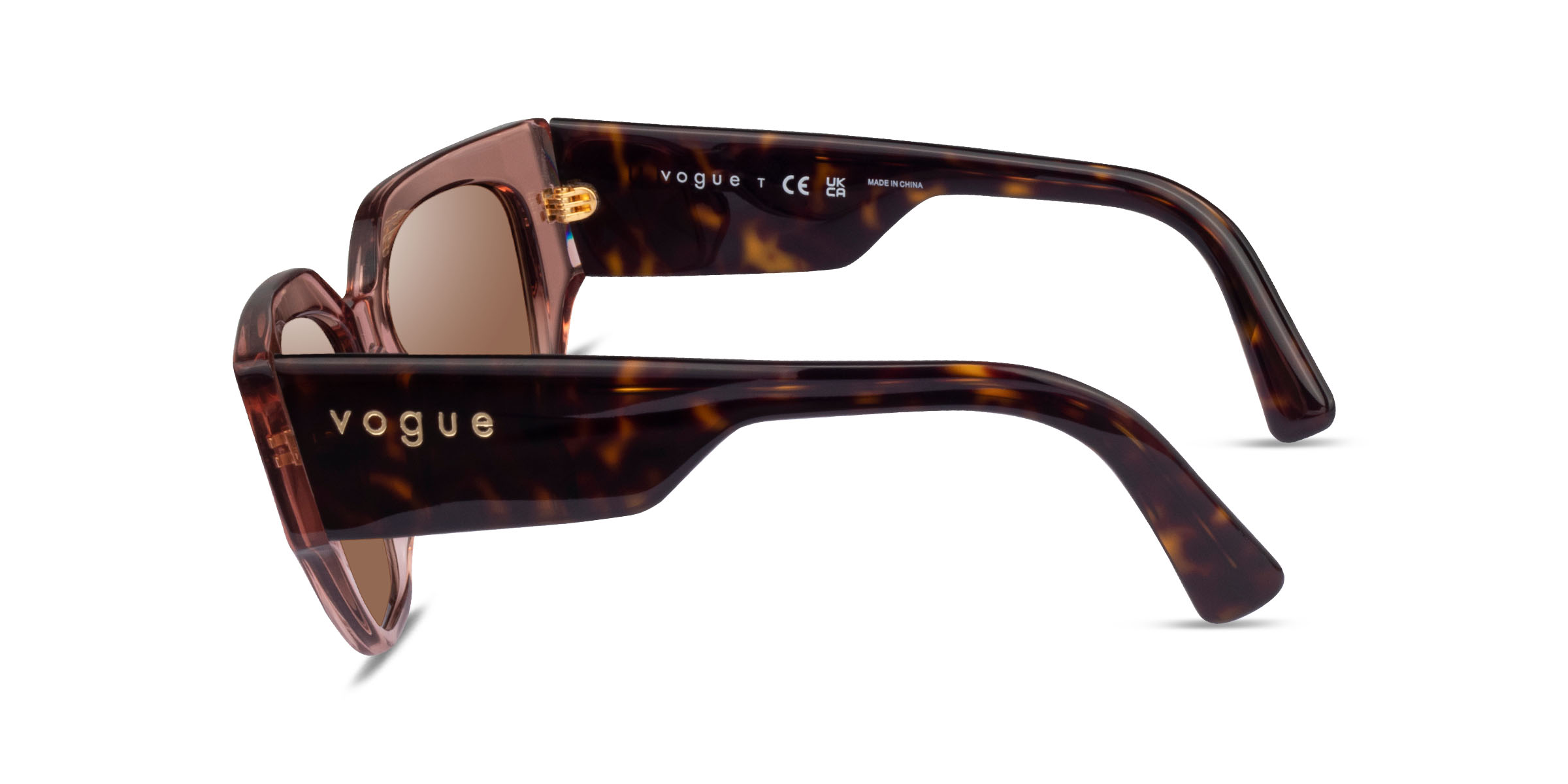 Vogue Eyewear VO5409S - Geometric Transparent Pink Frame Sunglasses For ...