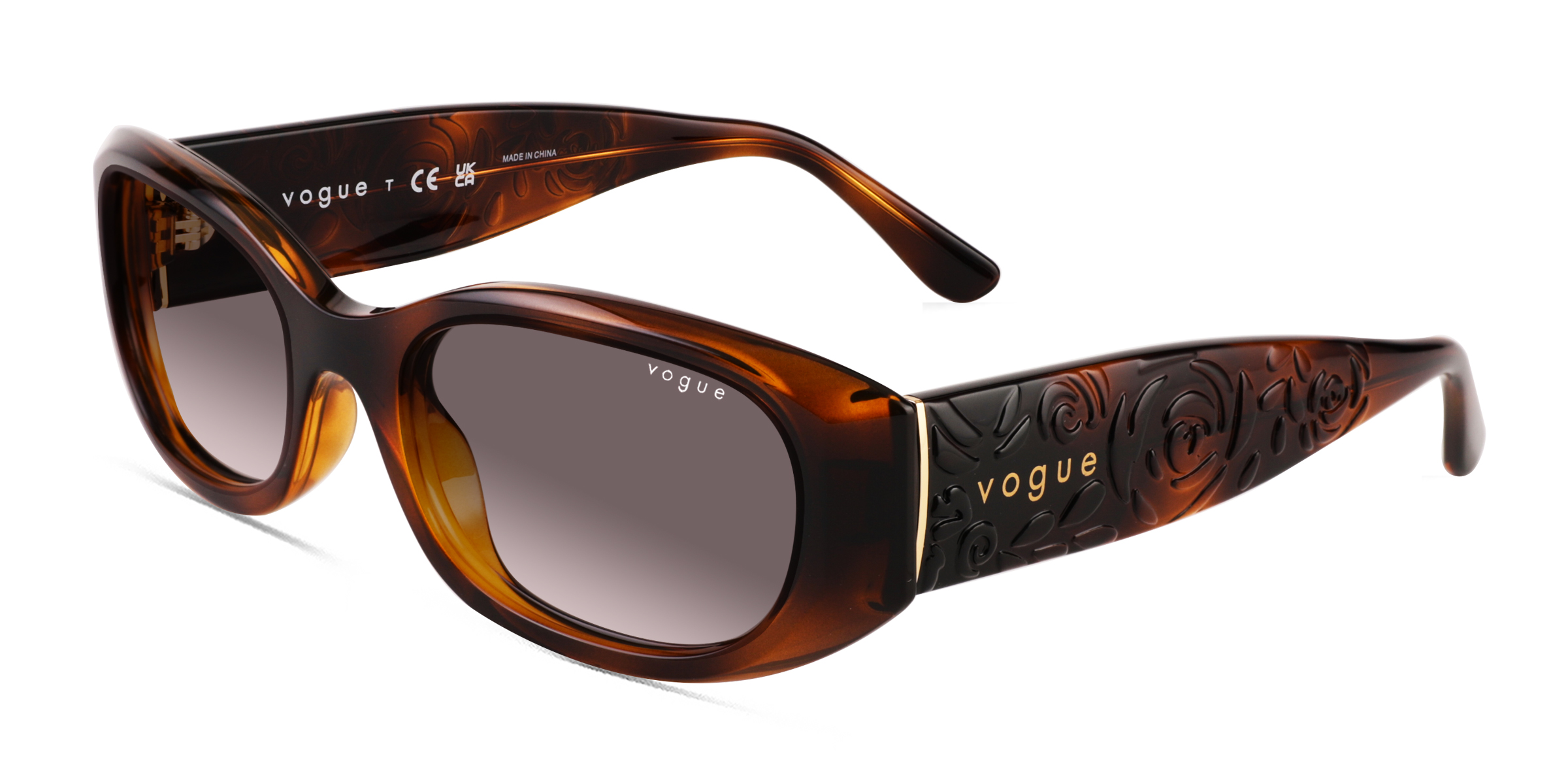 Vogue Eyewear VO5525S - Oval Dark Tortoise Frame Sunglasses For Women ...