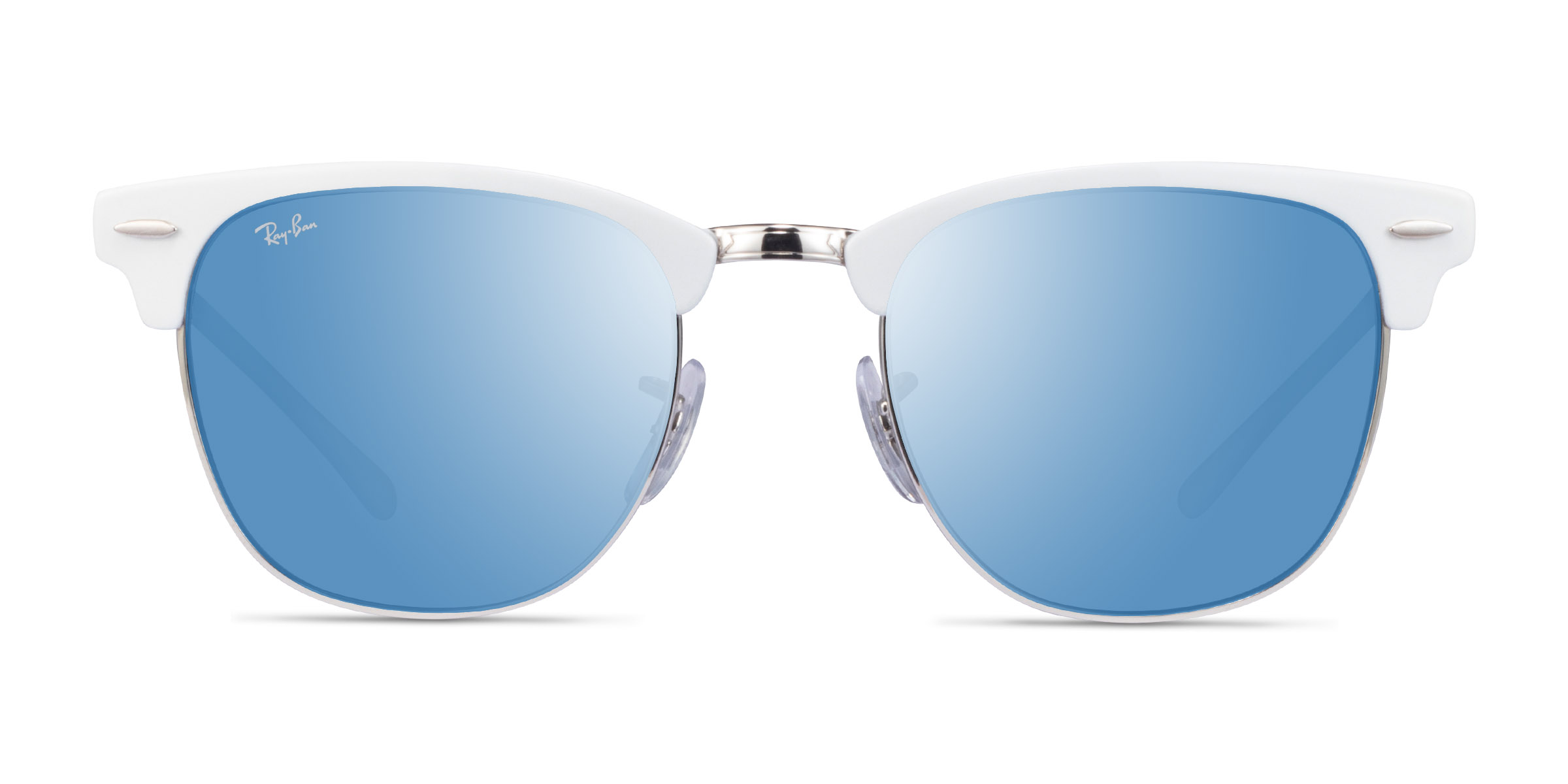 Ray-Ban RB3716 Clubmaster - Square White On Silver Frame Prescription ...