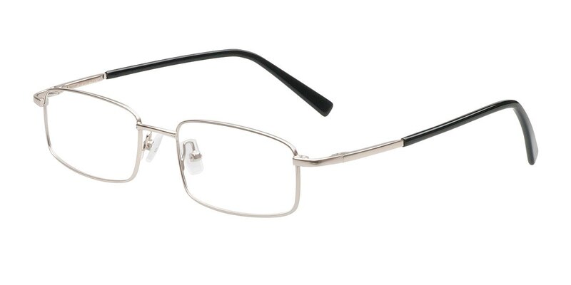 Mercer Rectangle Silver Full Rim Eyeglasses | Eyebuydirect