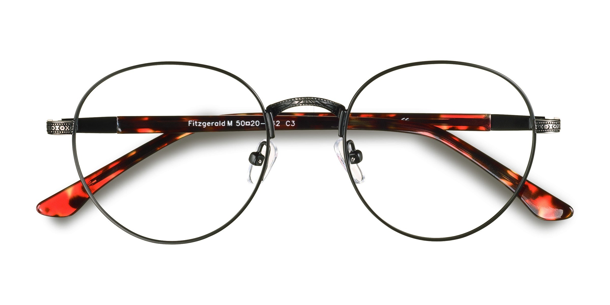 Fitzgerald Round Black & Tortoise Full Rim Eyeglasses | Eyebuydirect