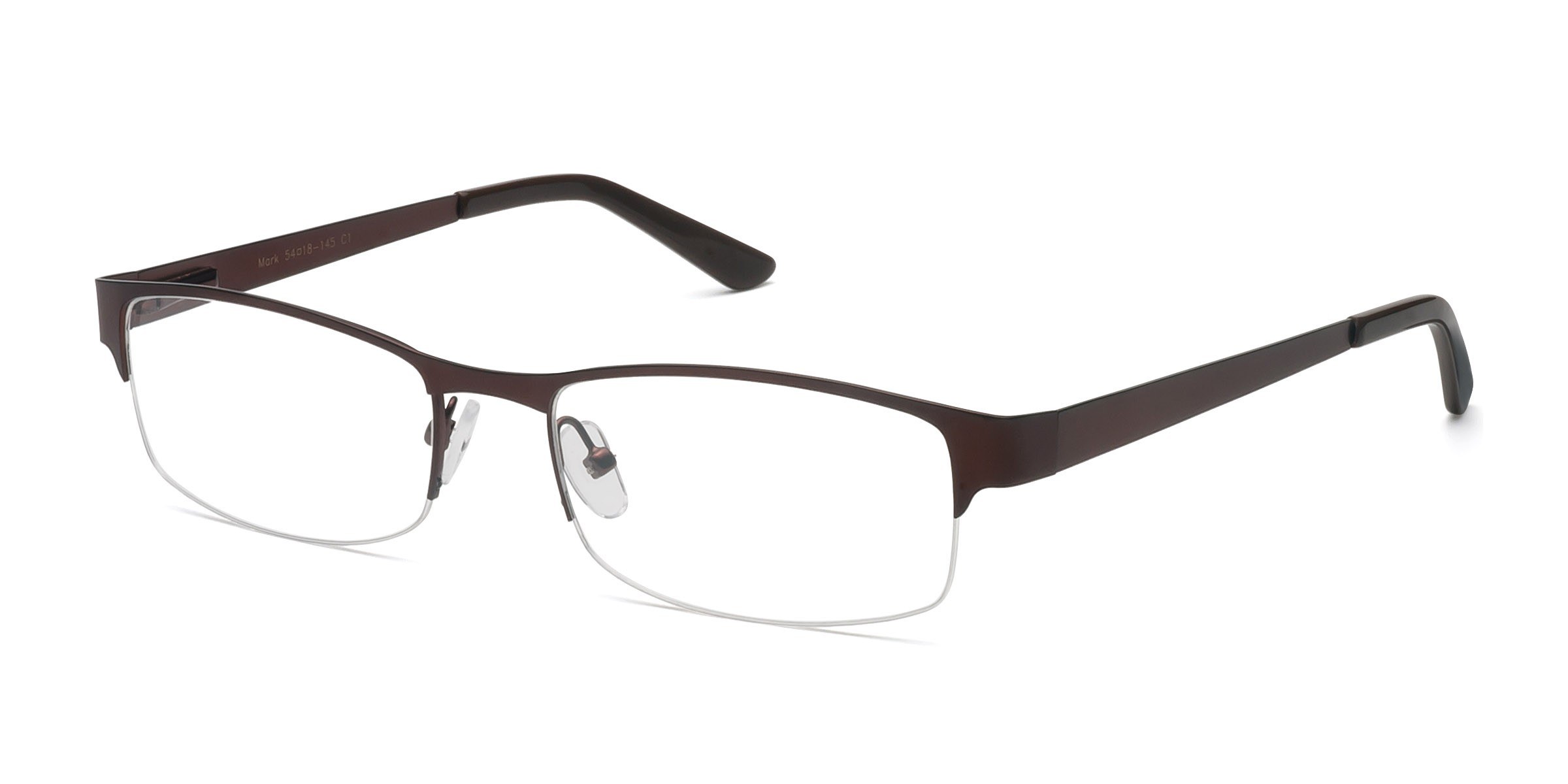 Mark Rectangle Coffee Semi Rimless Eyeglasses | Eyebuydirect