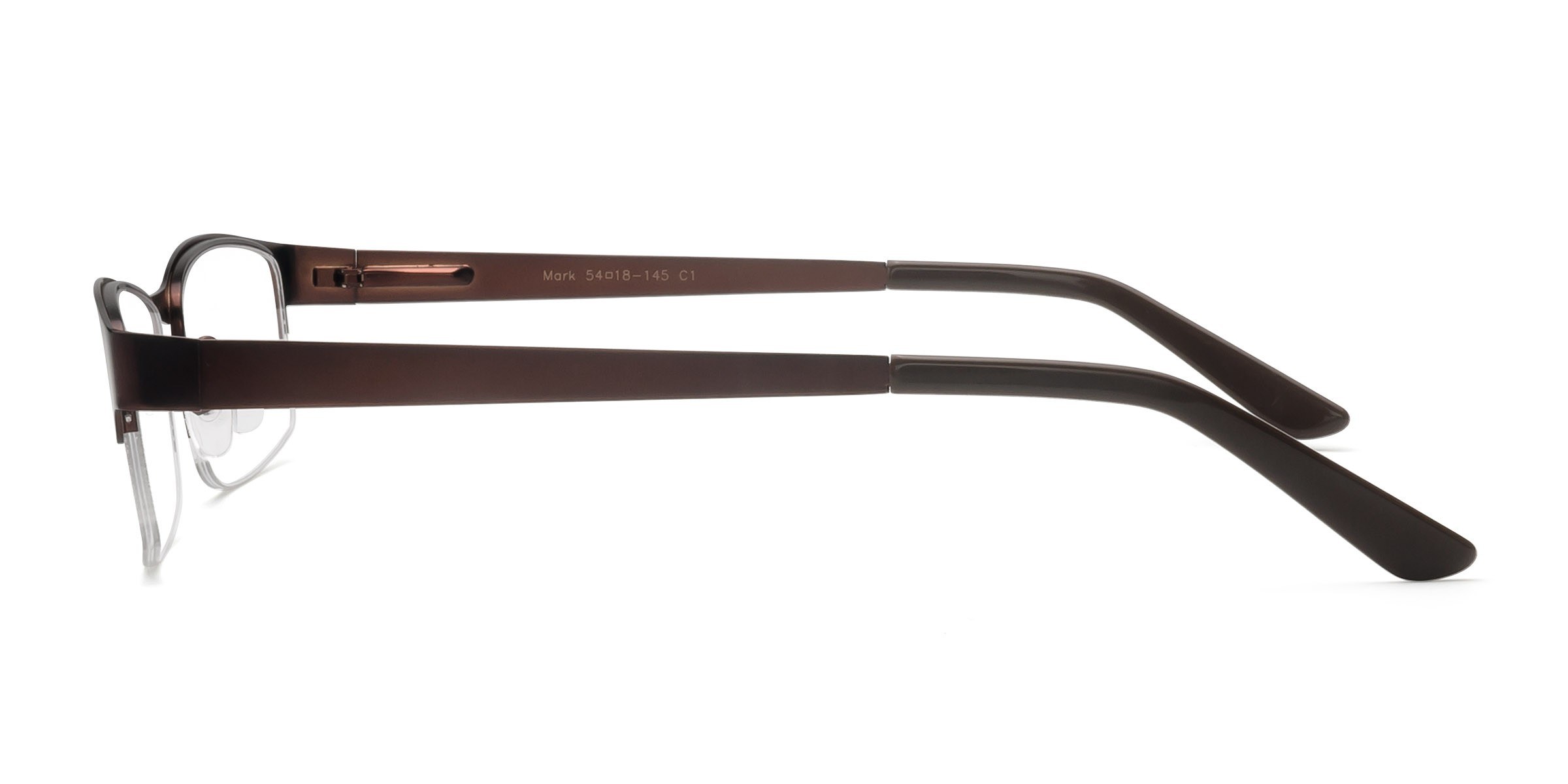 Mark Rectangle Coffee Semi Rimless Eyeglasses | Eyebuydirect
