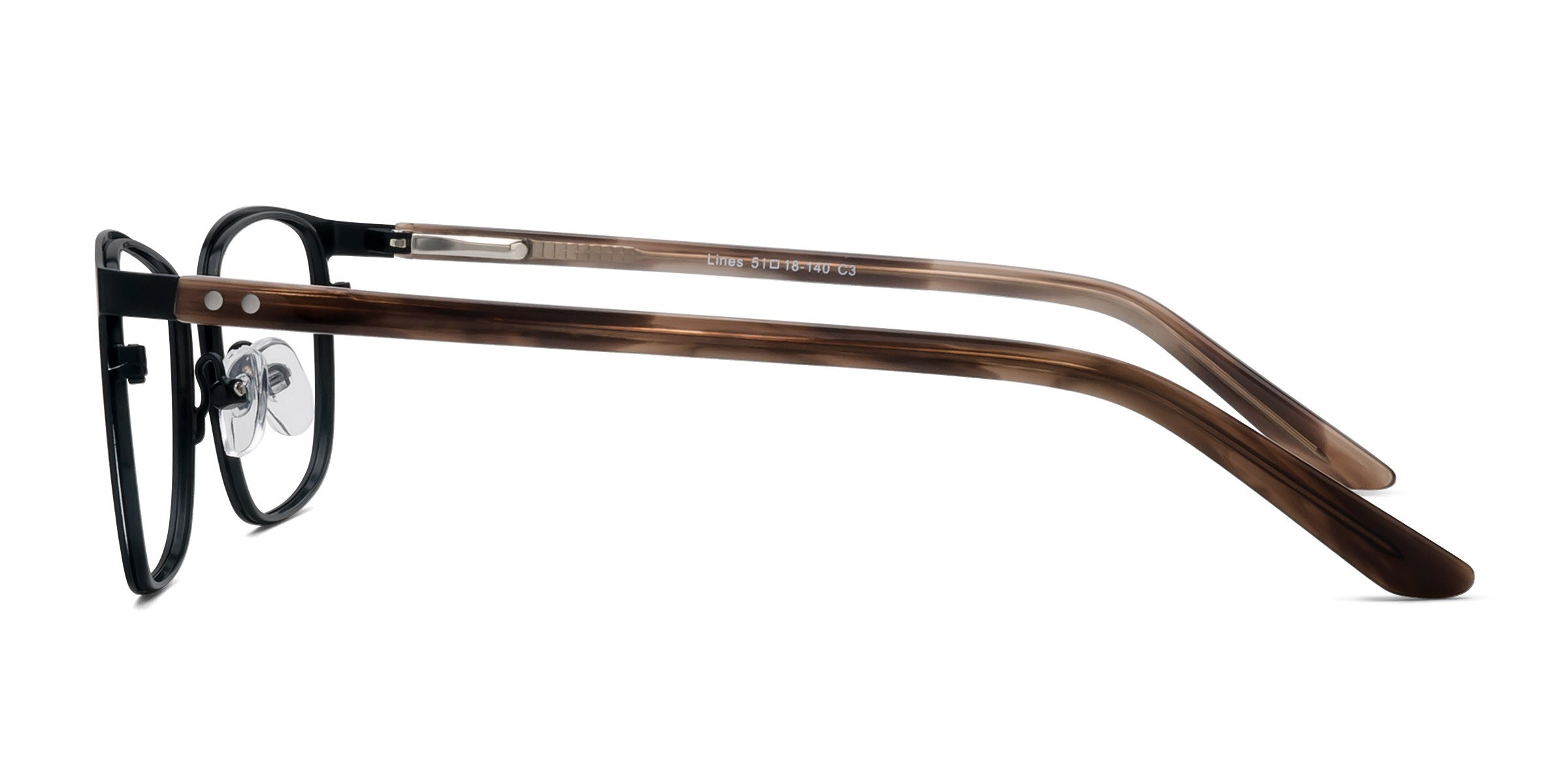 Lines Rectangle Black Full Rim Eyeglasses | Eyebuydirect