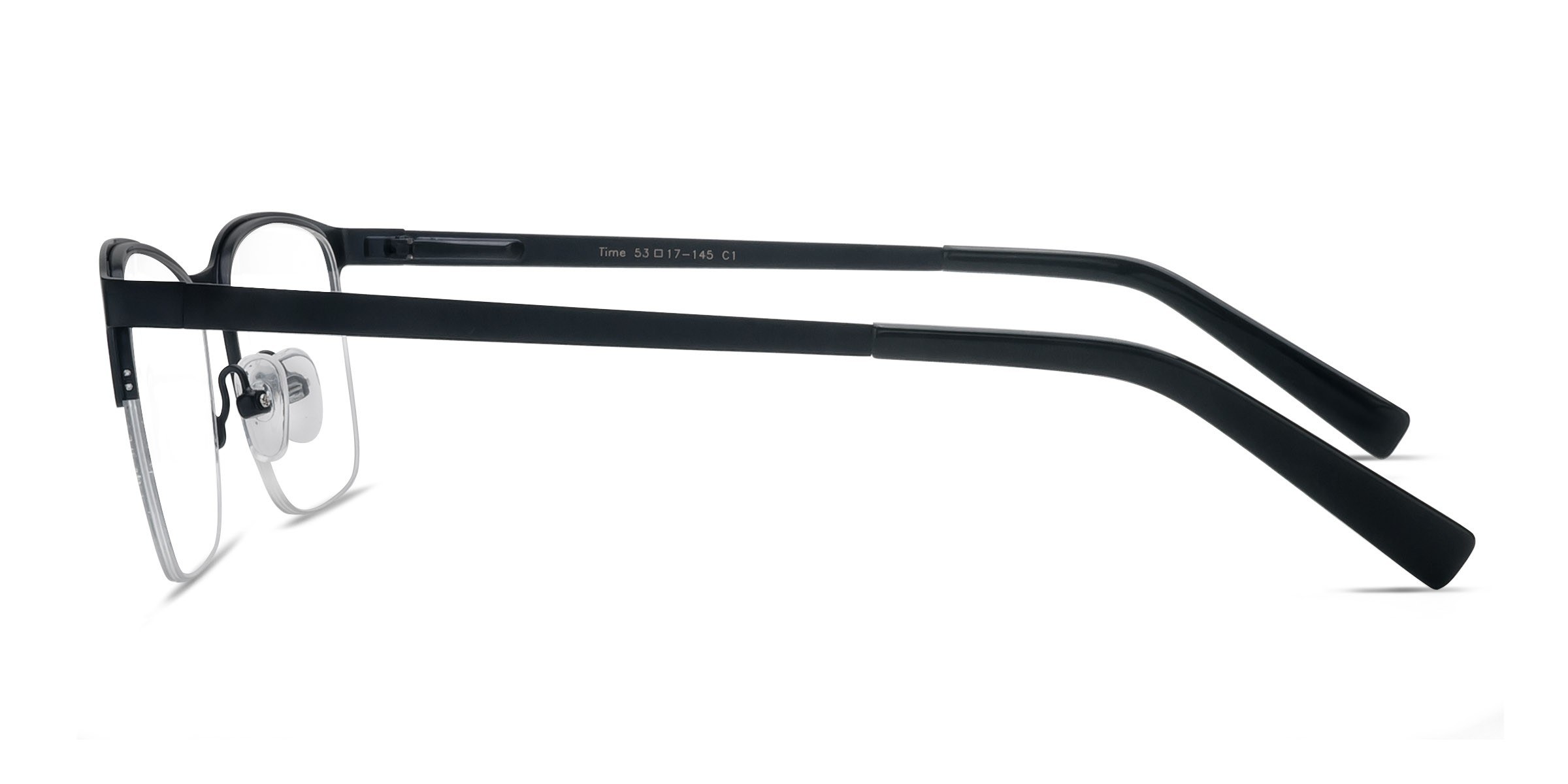 Time Rectangle Navy Semi Rimless Eyeglasses | Eyebuydirect
