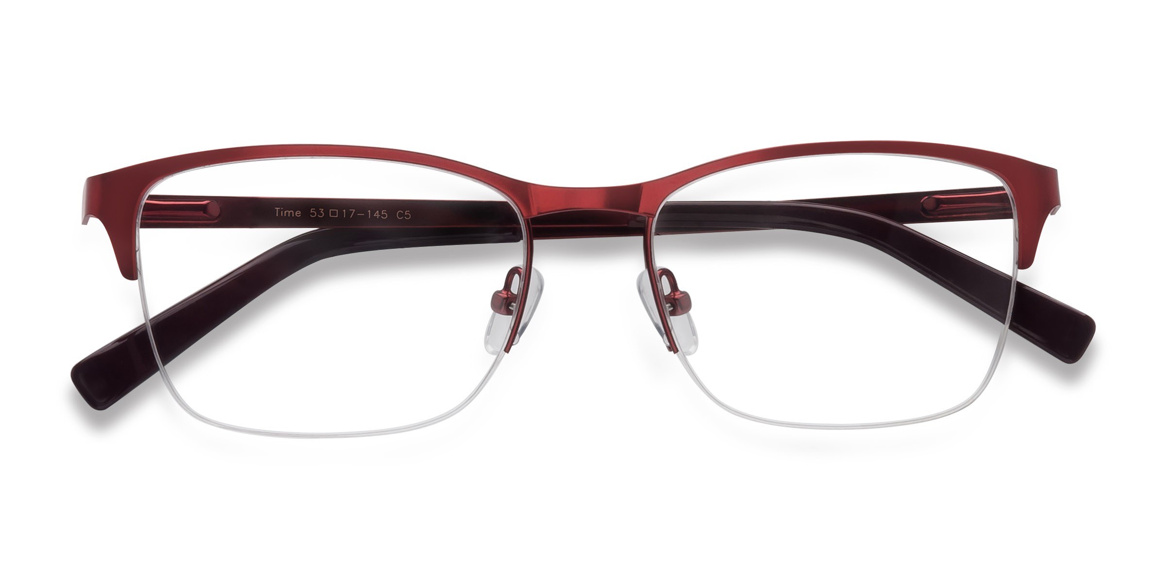 Time Rectangle Red Glasses for Women | Eyebuydirect Canada