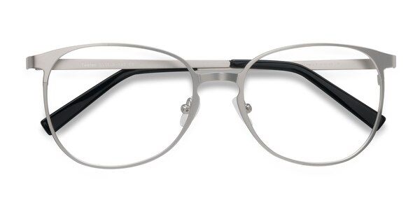 Twisted Square Silver Full Rim Eyeglasses | Eyebuydirect