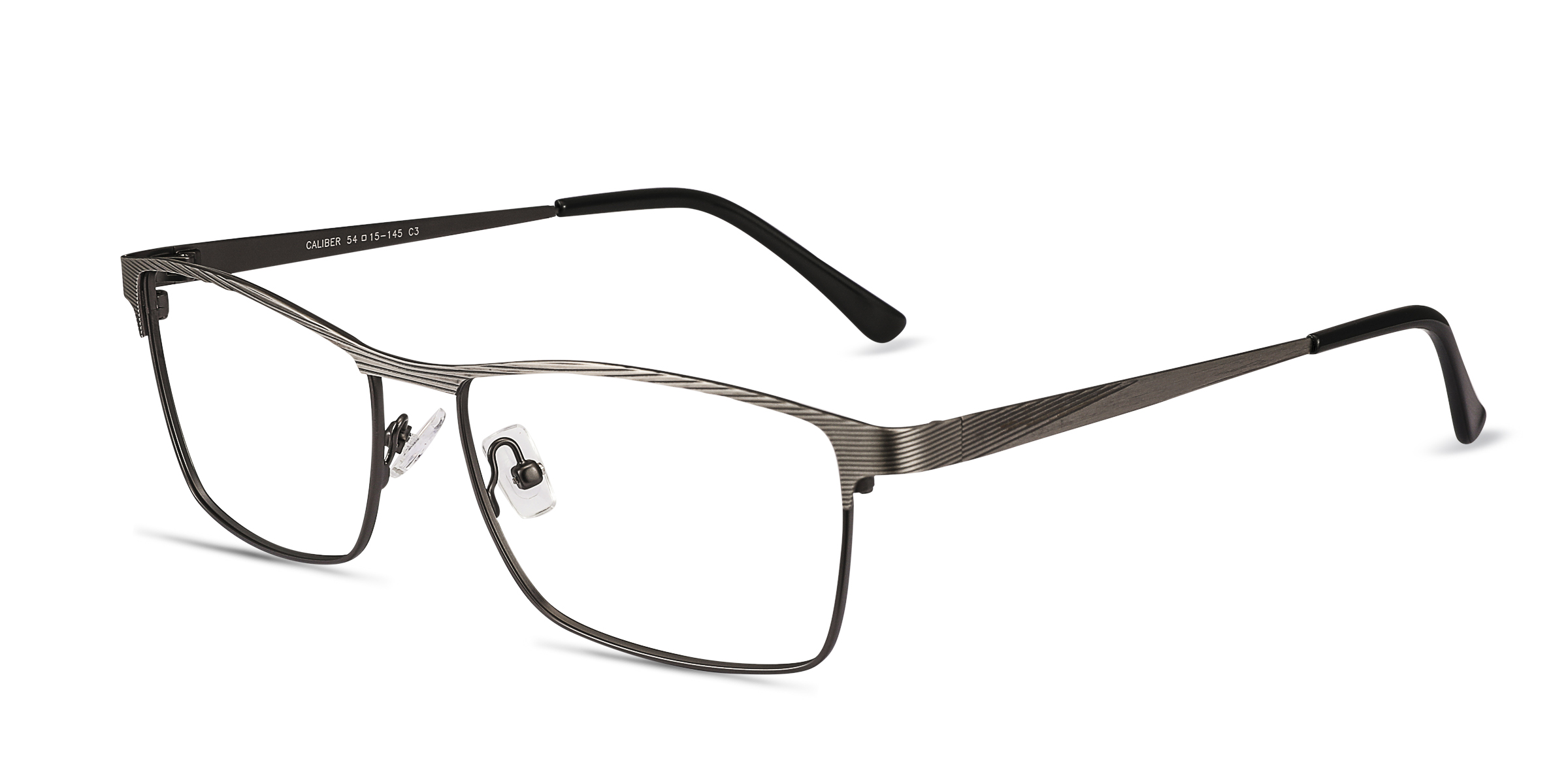 Caliber Rectangle Gunmetal Glasses for Men | Eyebuydirect