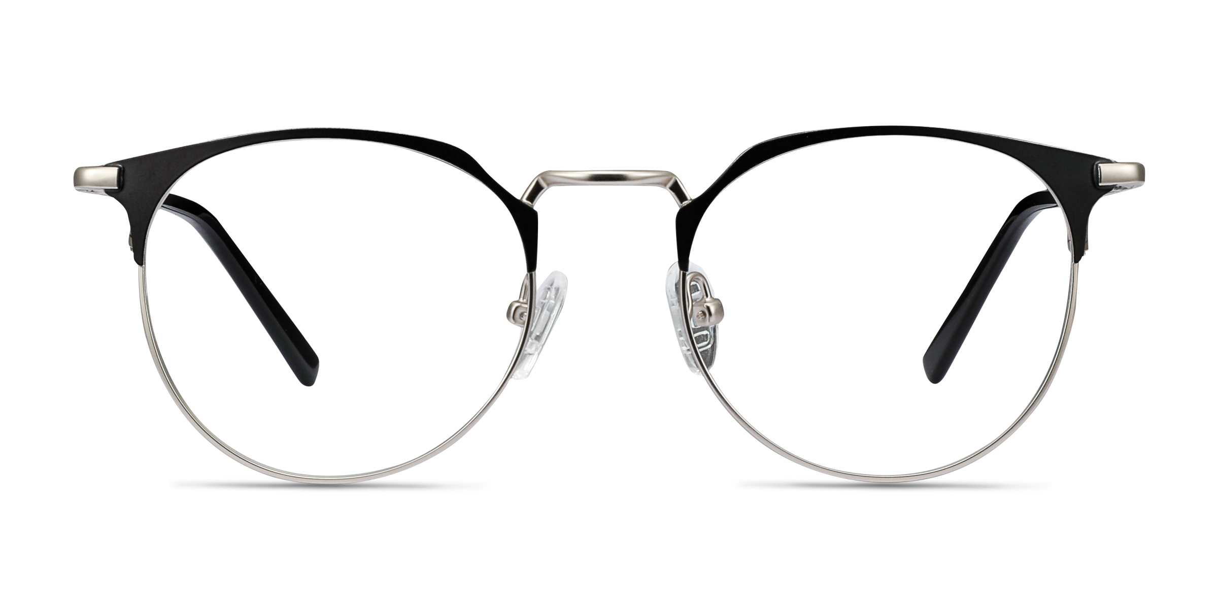 Veronica Round Black Silver Glasses for Women | Eyebuydirect
