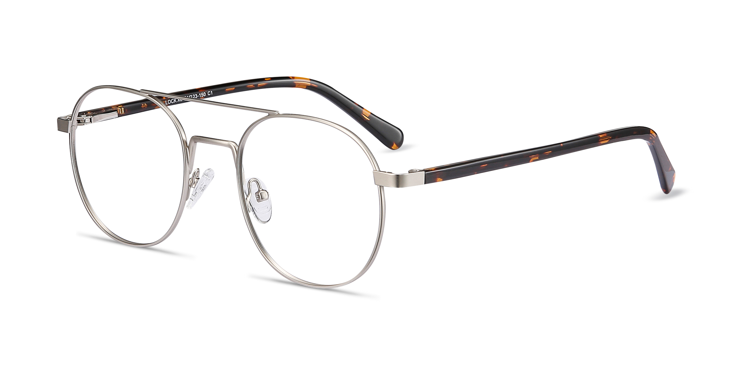 Lock XL Aviator Silver Full Rim Eyeglasses | Eyebuydirect