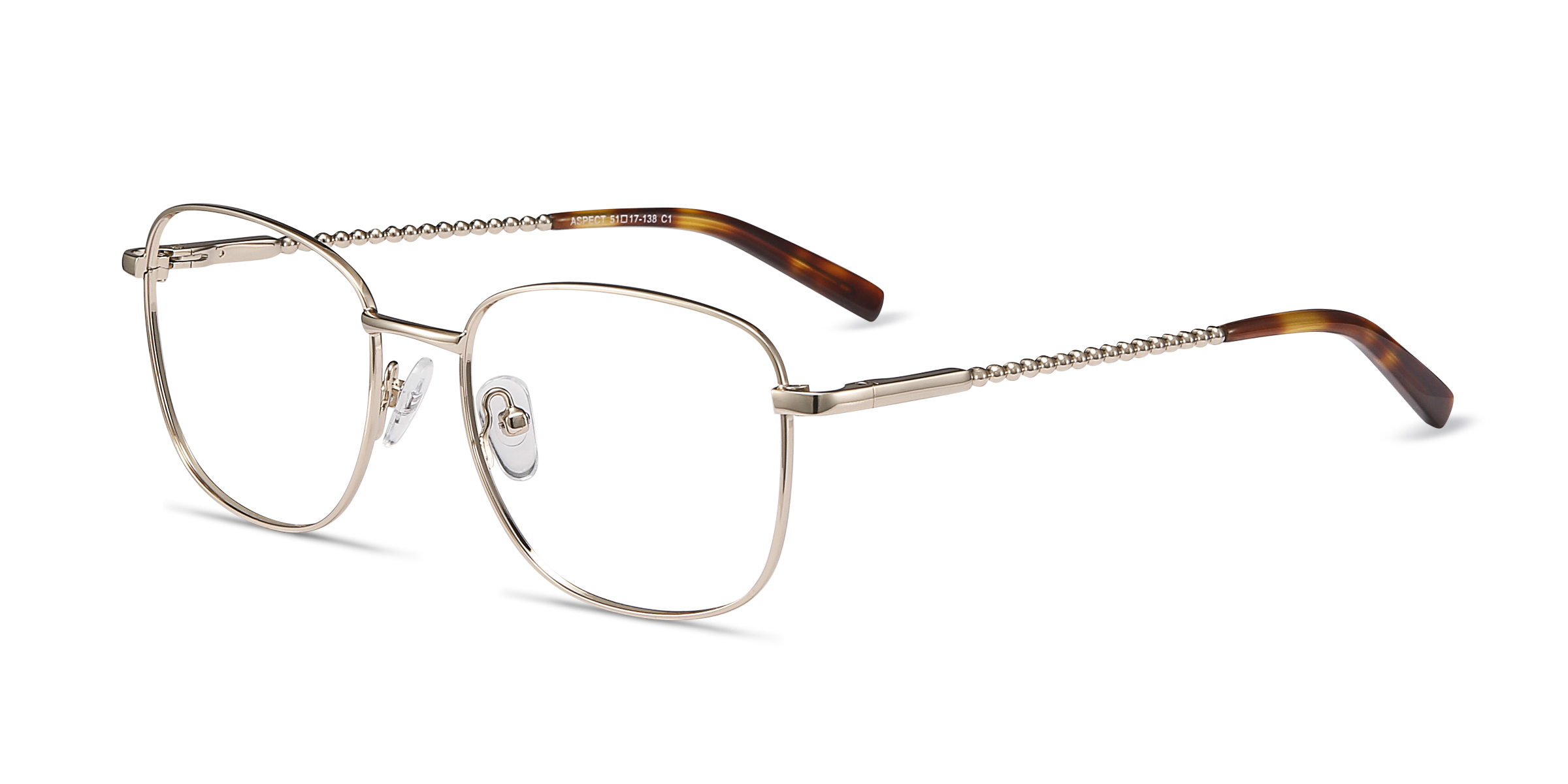 Aspect Rectangle Golden Full Rim Eyeglasses | Eyebuydirect Canada