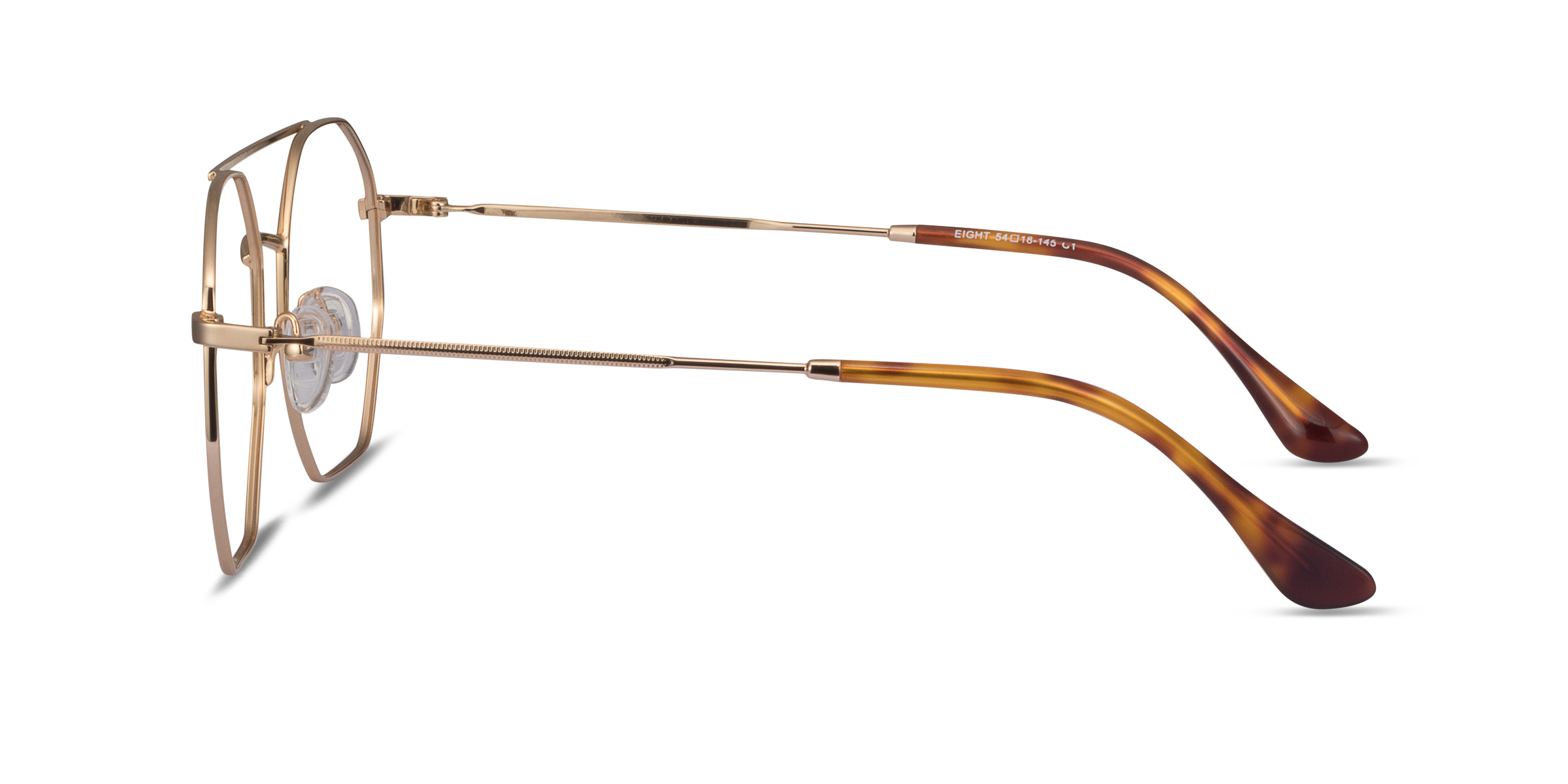 Eight Aviator Golden Full Rim Eyeglasses | Eyebuydirect