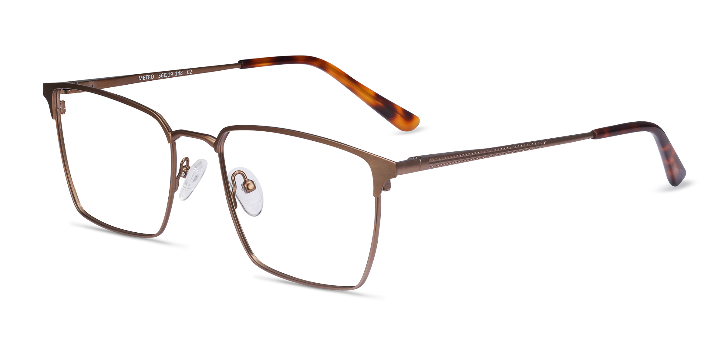 Metro Rectangle Coffee Glasses for Men | Eyebuydirect