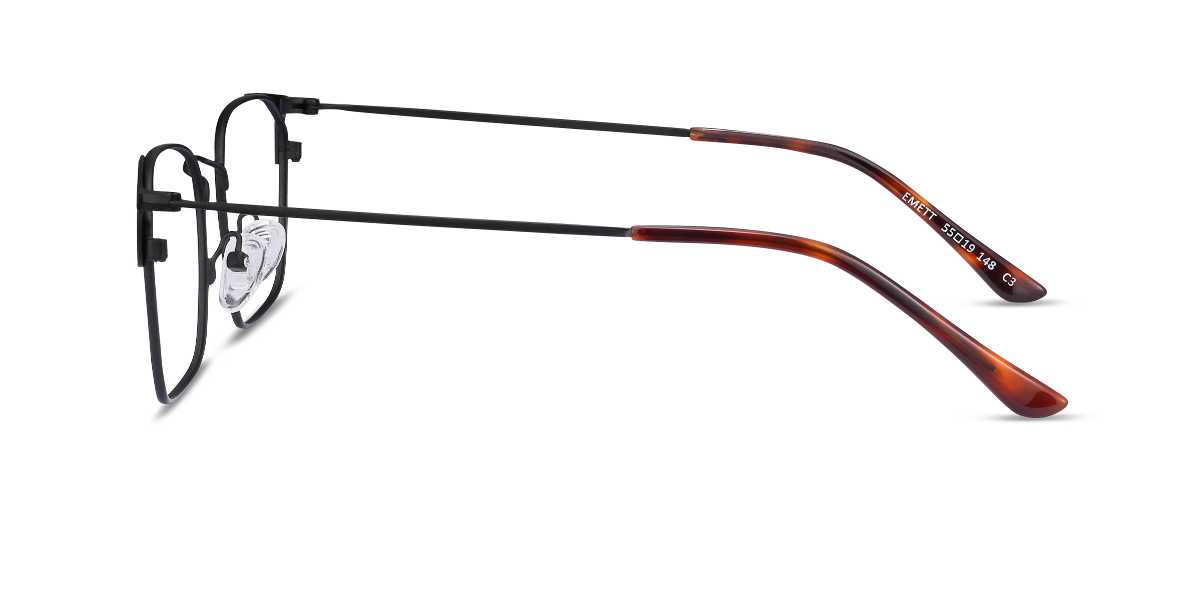 Emett Rectangle Black Glasses for Men | Eyebuydirect