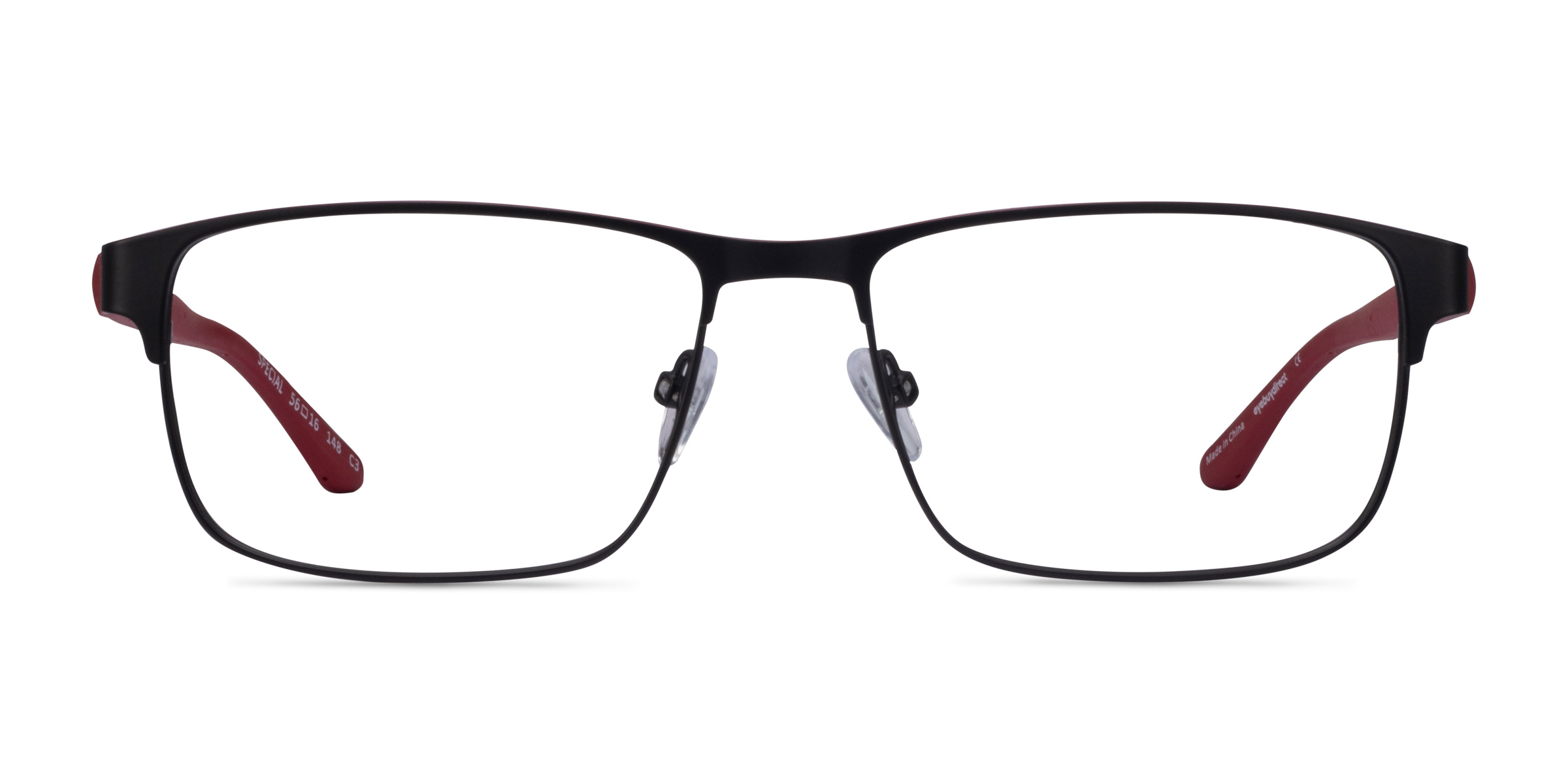 Special Rectangle Black Red Glasses for Men | Eyebuydirect