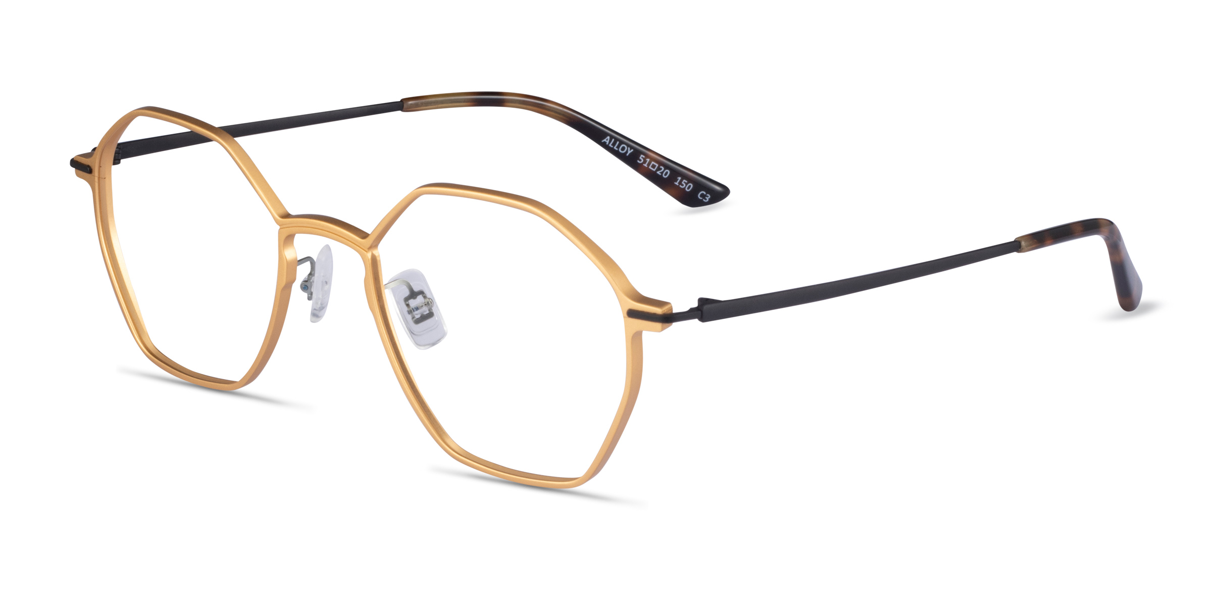 Alloy Geometric Gold & Black Full Rim Eyeglasses | Eyebuydirect Canada