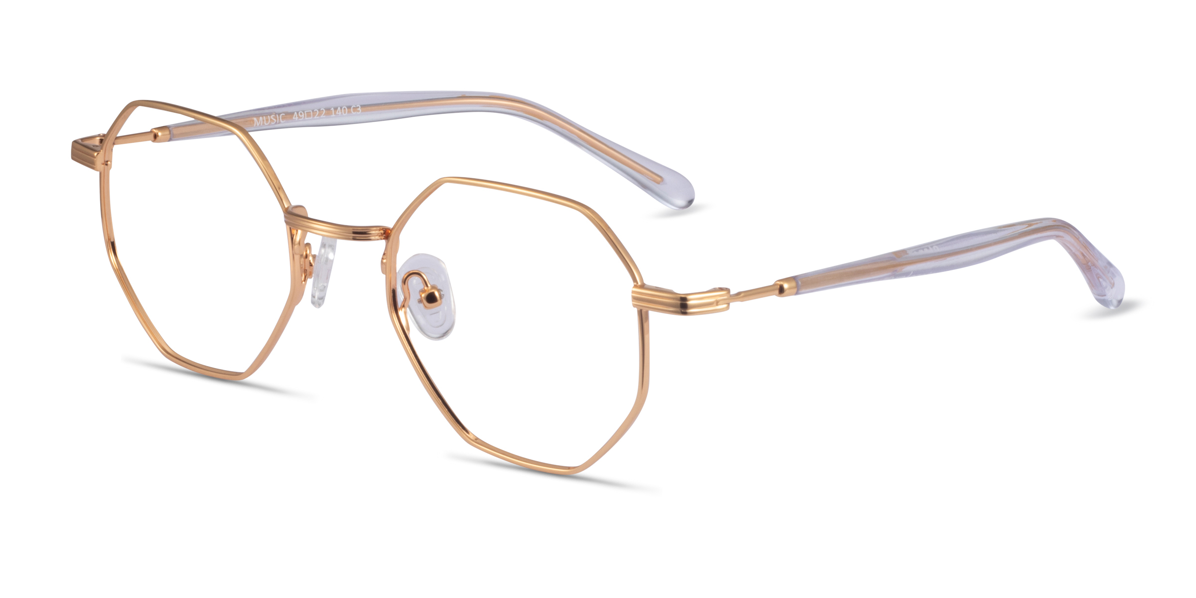 Music Geometric Gold Clear Full Rim Eyeglasses | Eyebuydirect Canada