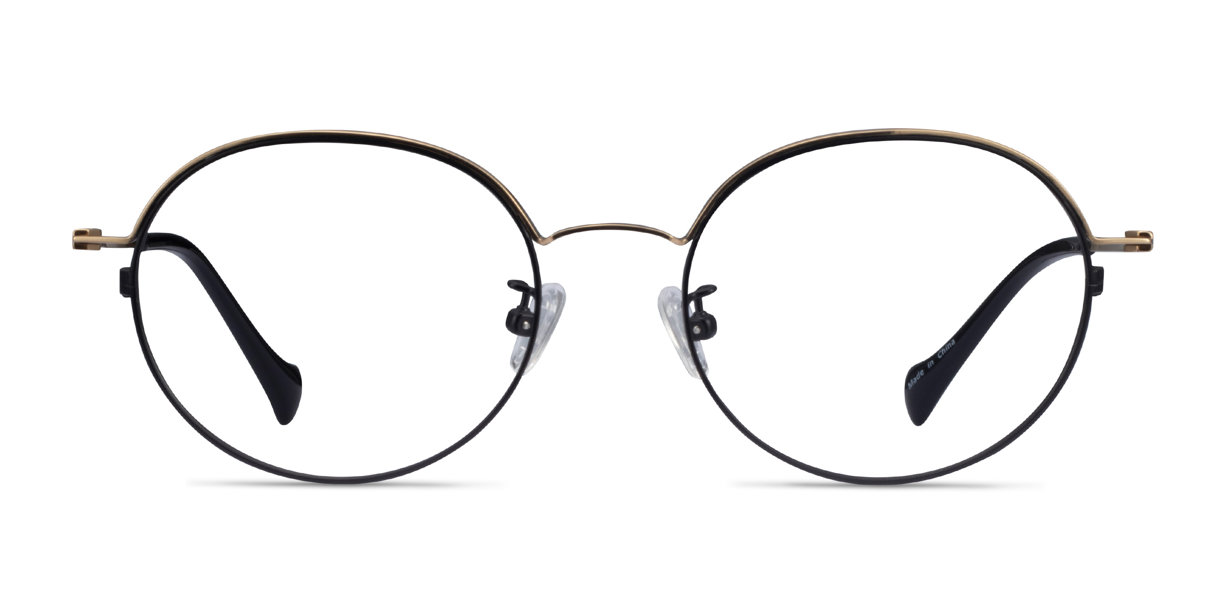 Patel Oval Black Gold Full Rim Eyeglasses | Eyebuydirect