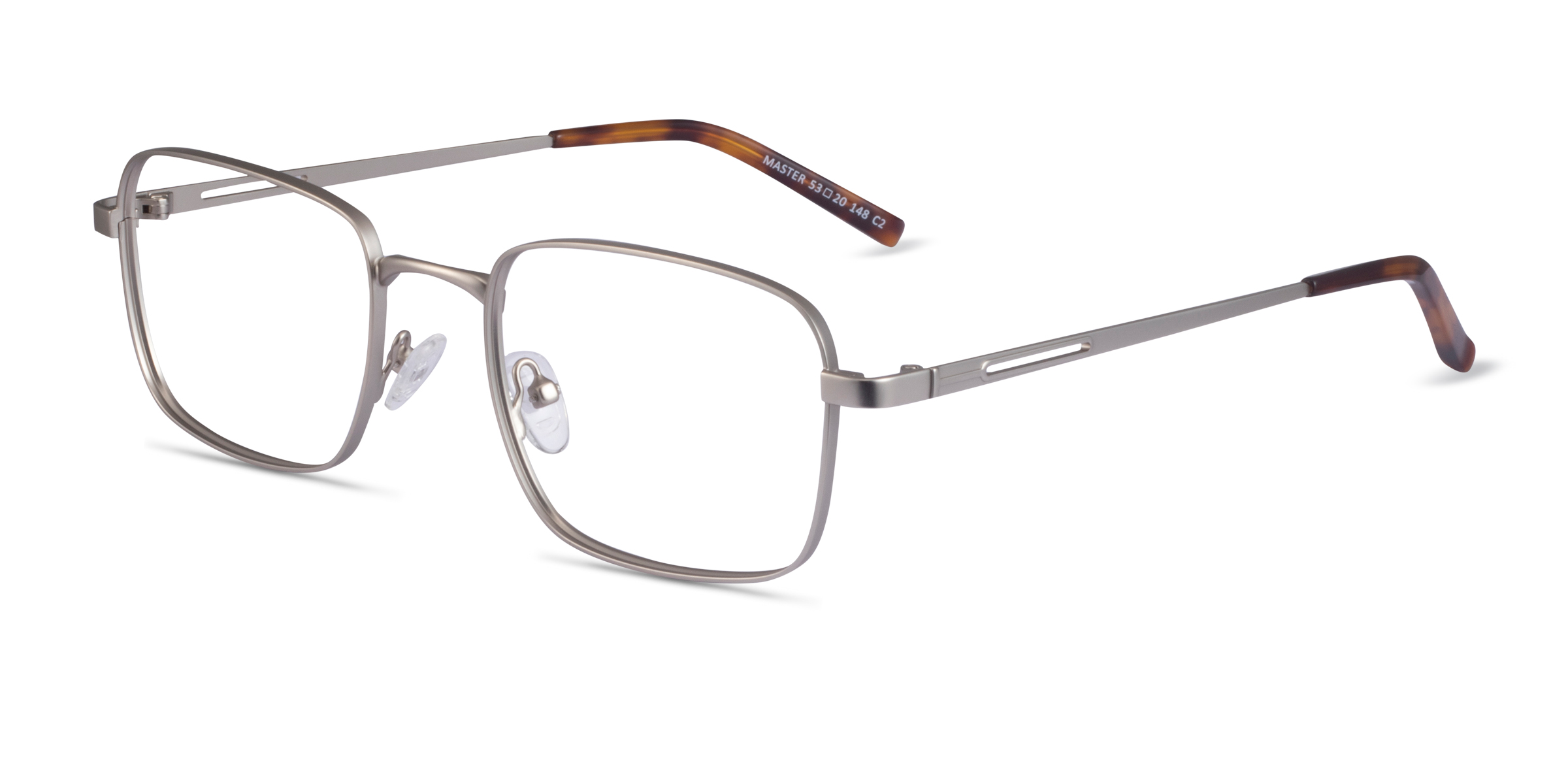 Master Rectangle Silver Glasses for Men | Eyebuydirect