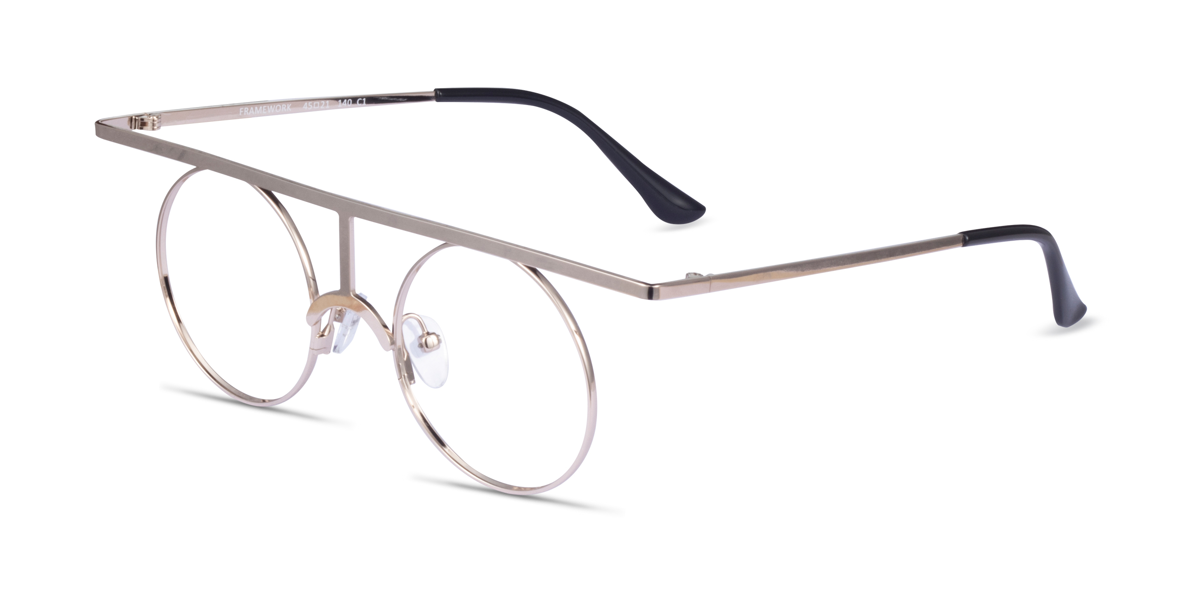 Framework Aviator Light Gold Full Rim Eyeglasses | Eyebuydirect Canada