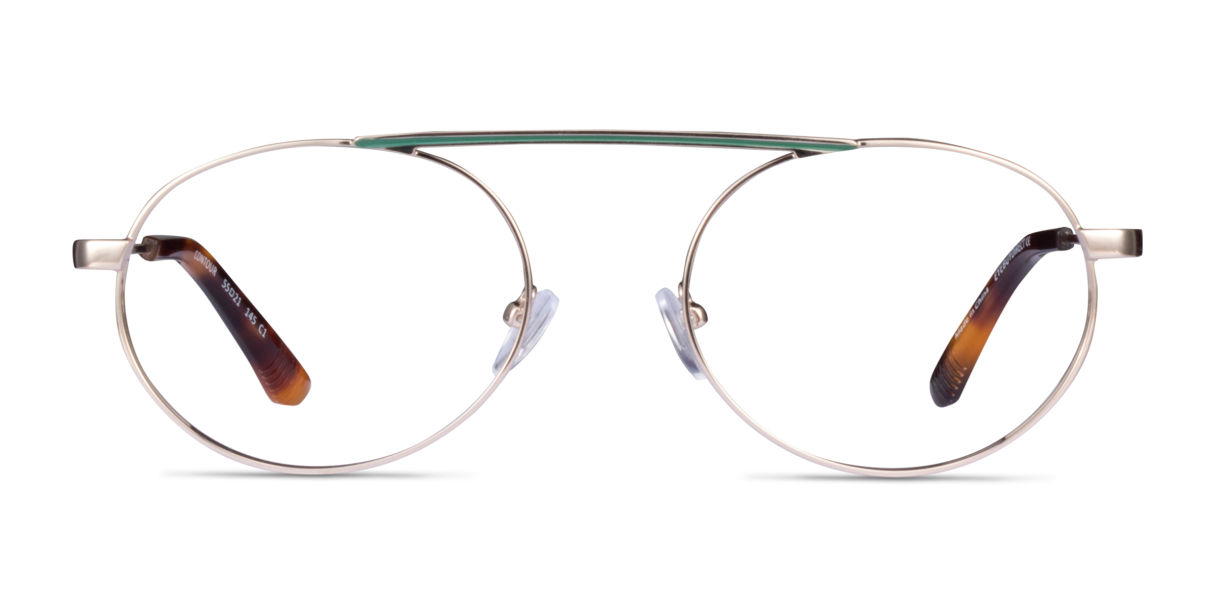 Contour Aviator Light Gold Full Rim Eyeglasses | Eyebuydirect