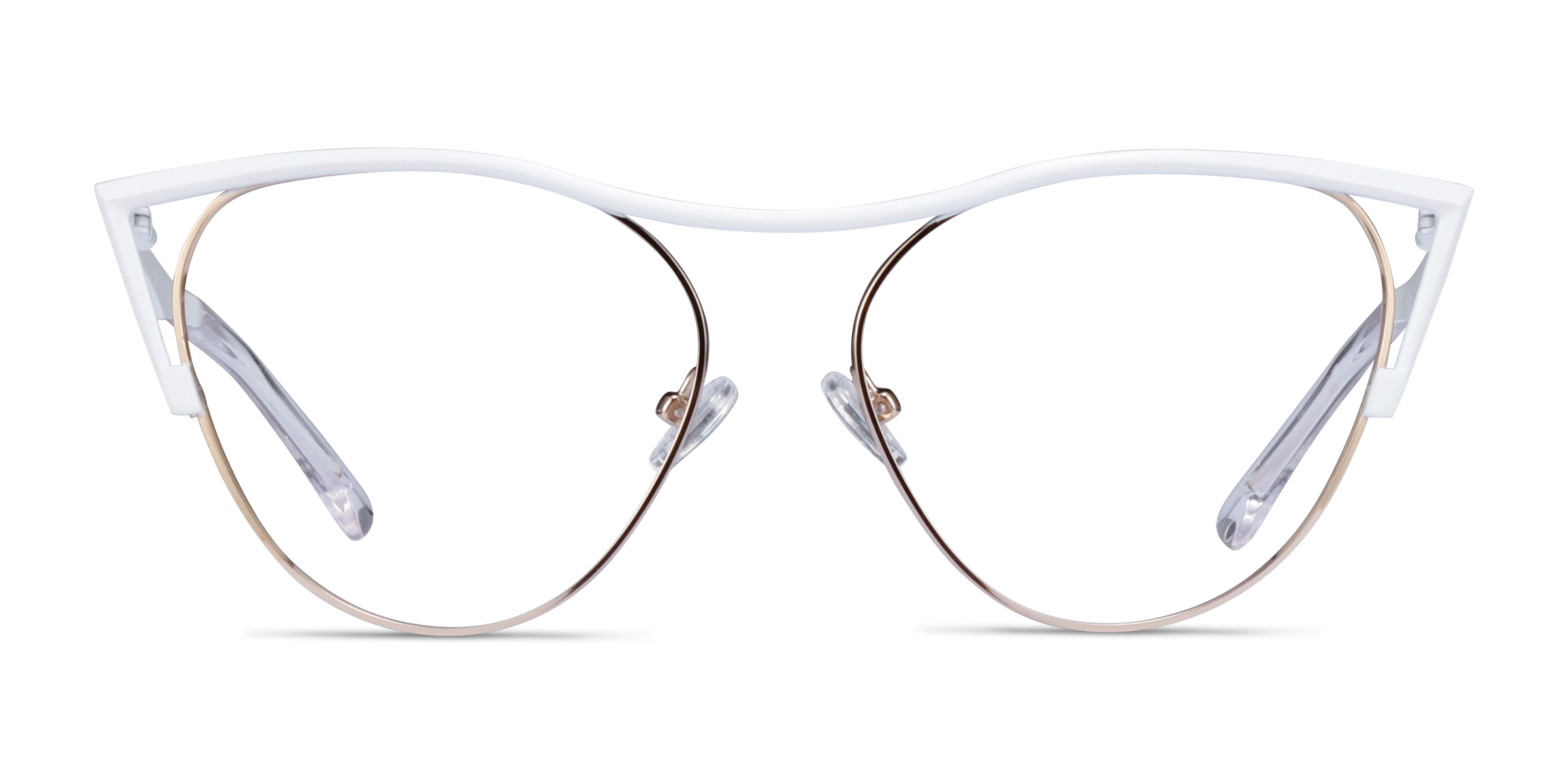 Mau Cat Eye White Gold Glasses for Women | Eyebuydirect