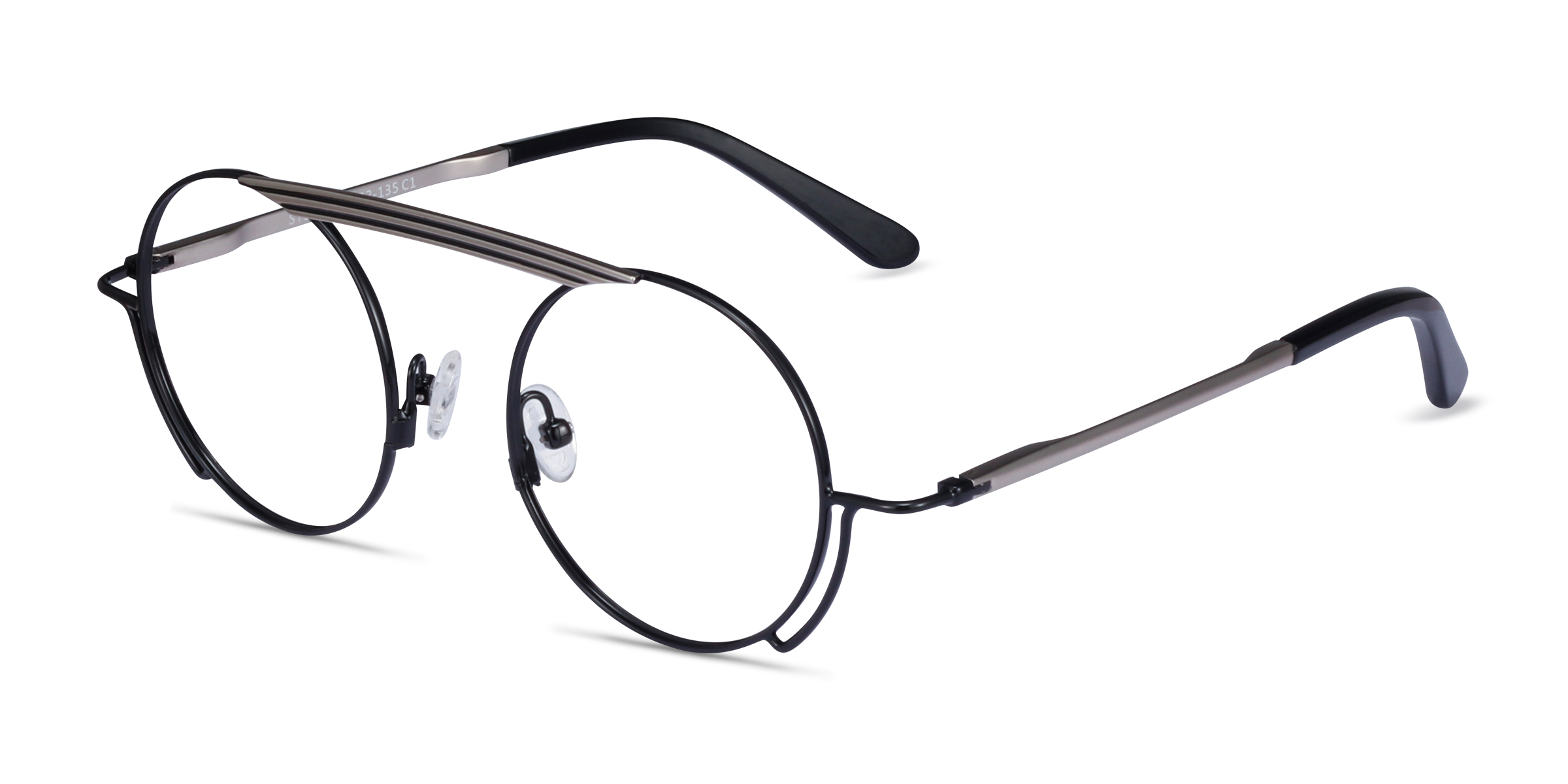Steam Round Black Silver Glasses for Women | Eyebuydirect