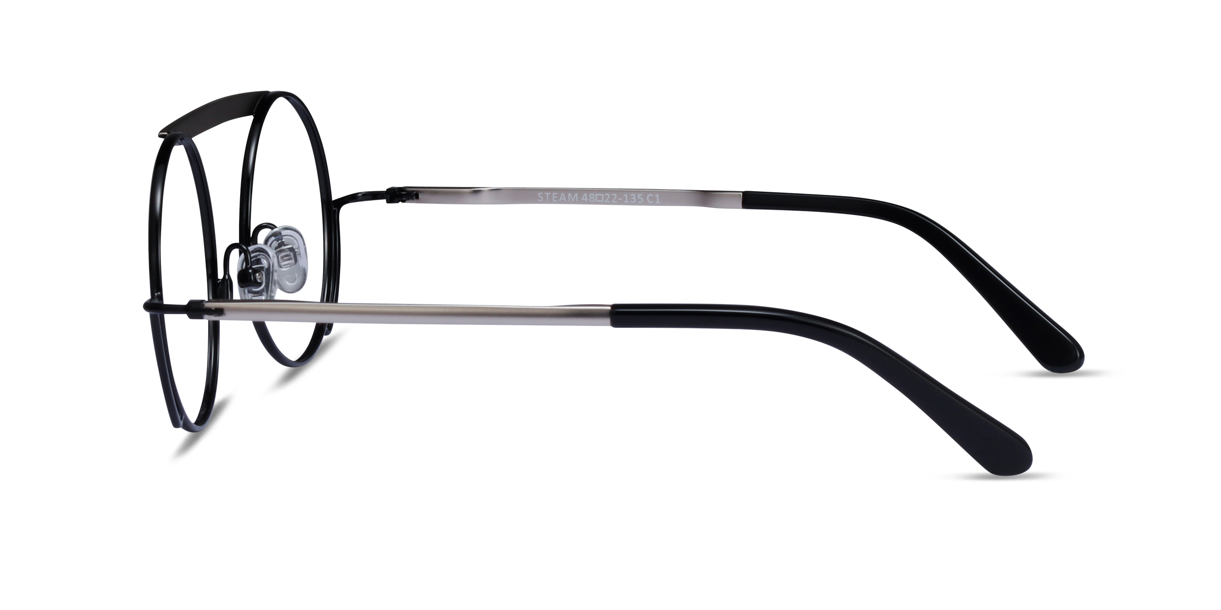 Steam Round Black Silver Glasses for Women | Eyebuydirect