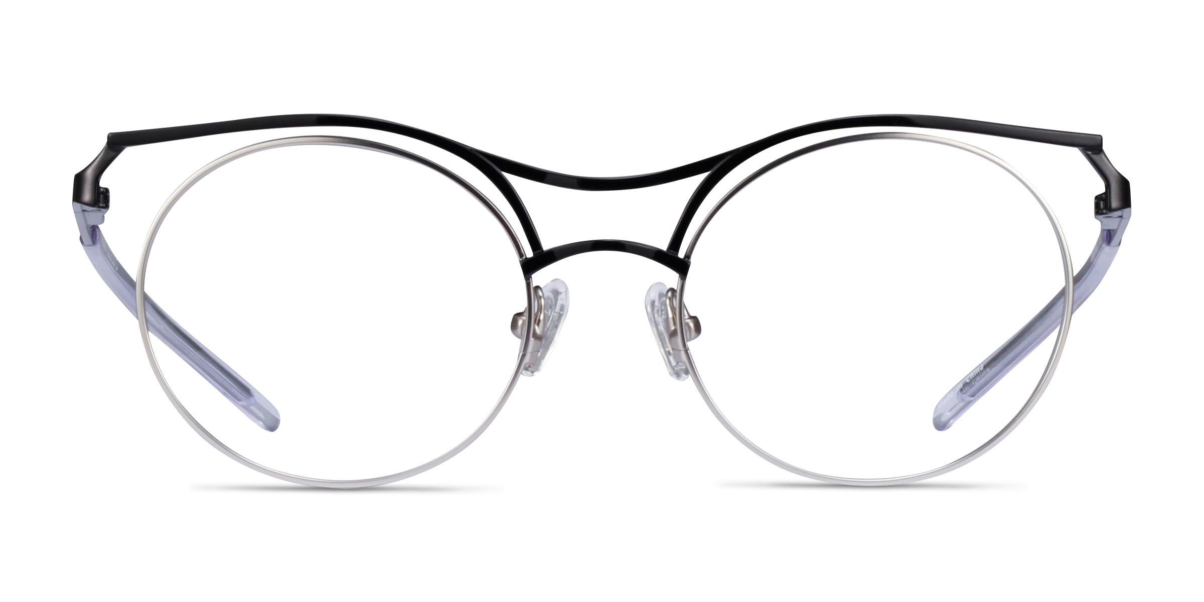 Proximo Round Black Silver Glasses for Women | Eyebuydirect