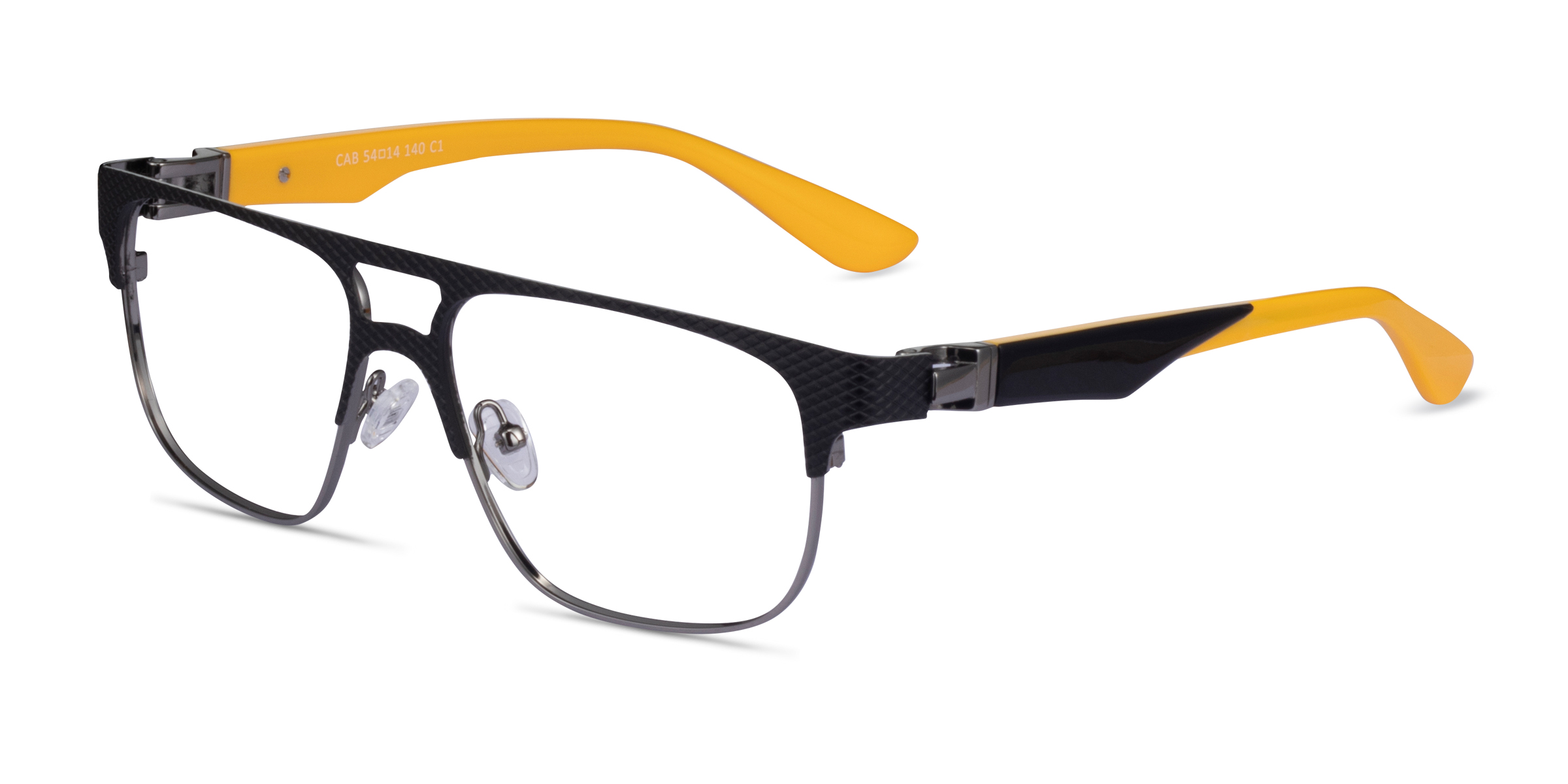 Cab Aviator Black Yellow Glasses for Men | Eyebuydirect