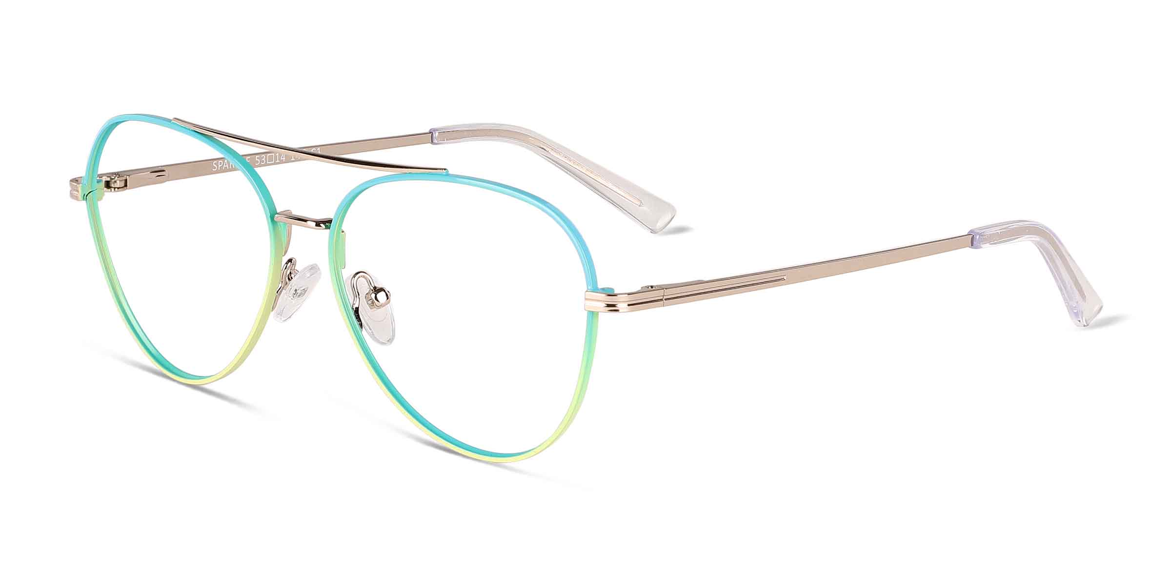 Sparkle Aviator Gradient Blue Full Rim Eyeglasses | Eyebuydirect Canada